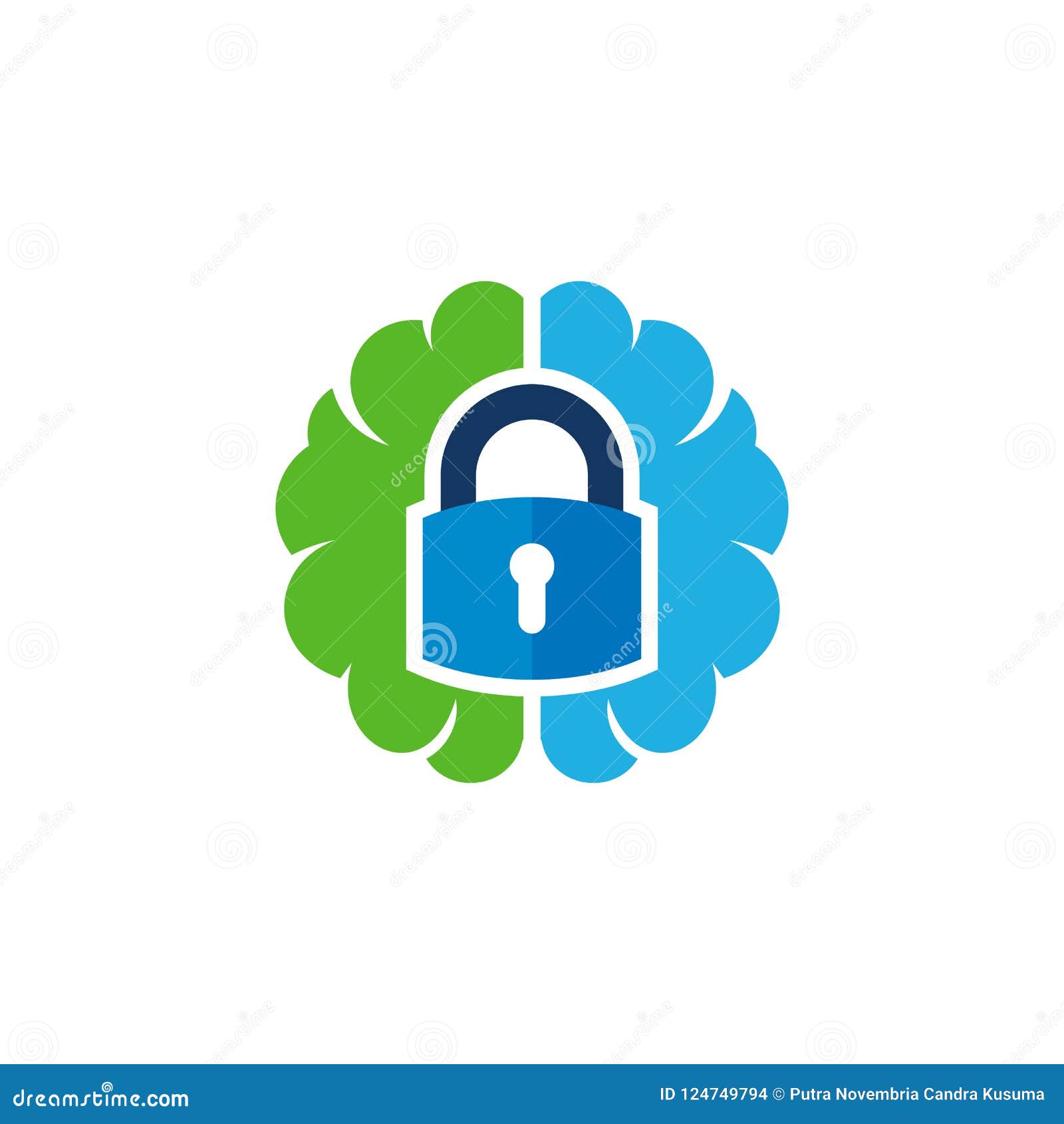 Lock Brain Logo Icon Design Stock Illustration - Illustration of ...