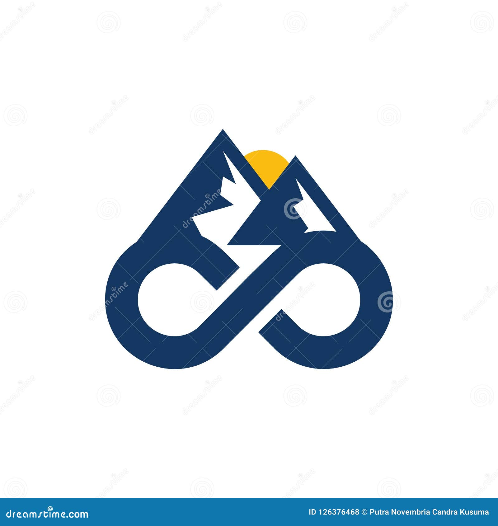 Mountain Infinity Head Logo Icon Design Stock Vector - Illustration of ...
