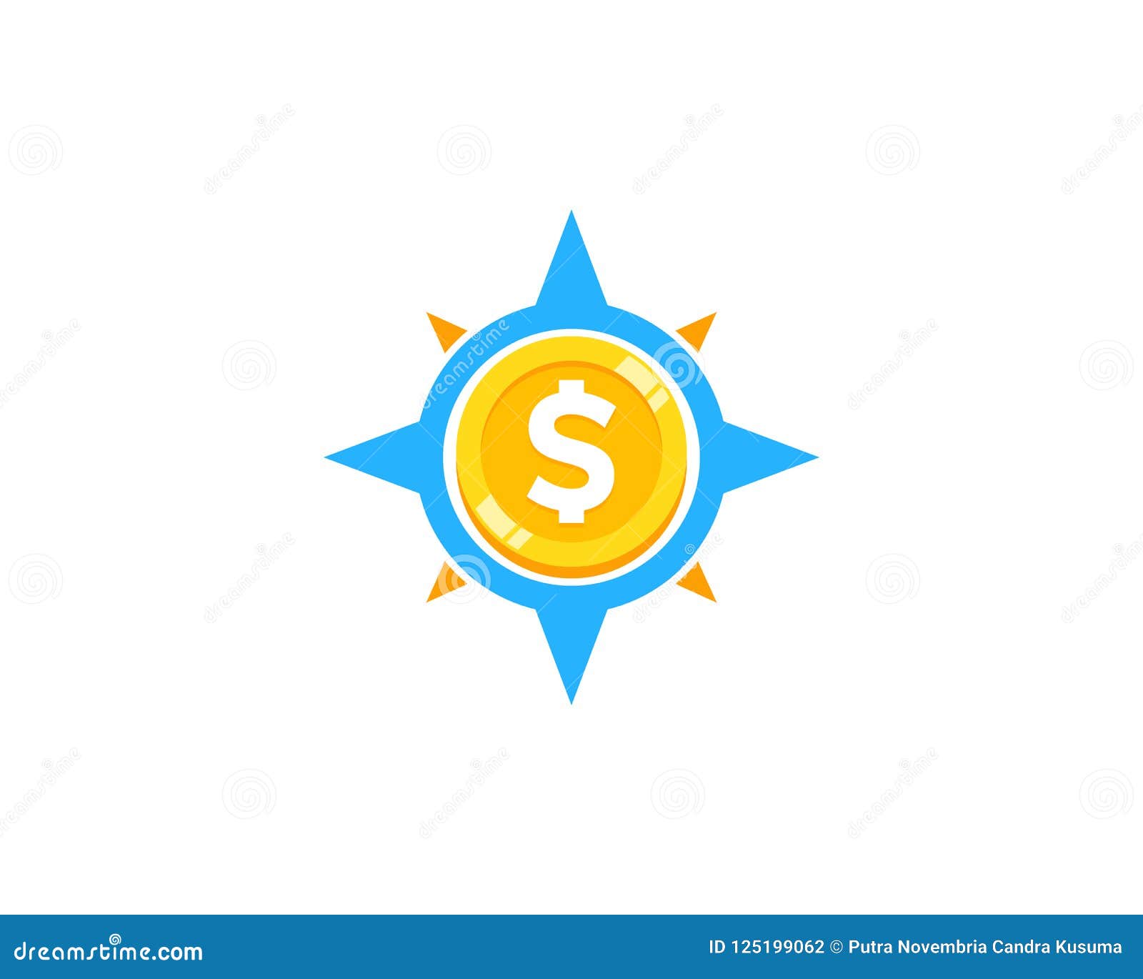 Navigation Coin Logo Icon Design Stock Vector - Illustration of finance ...