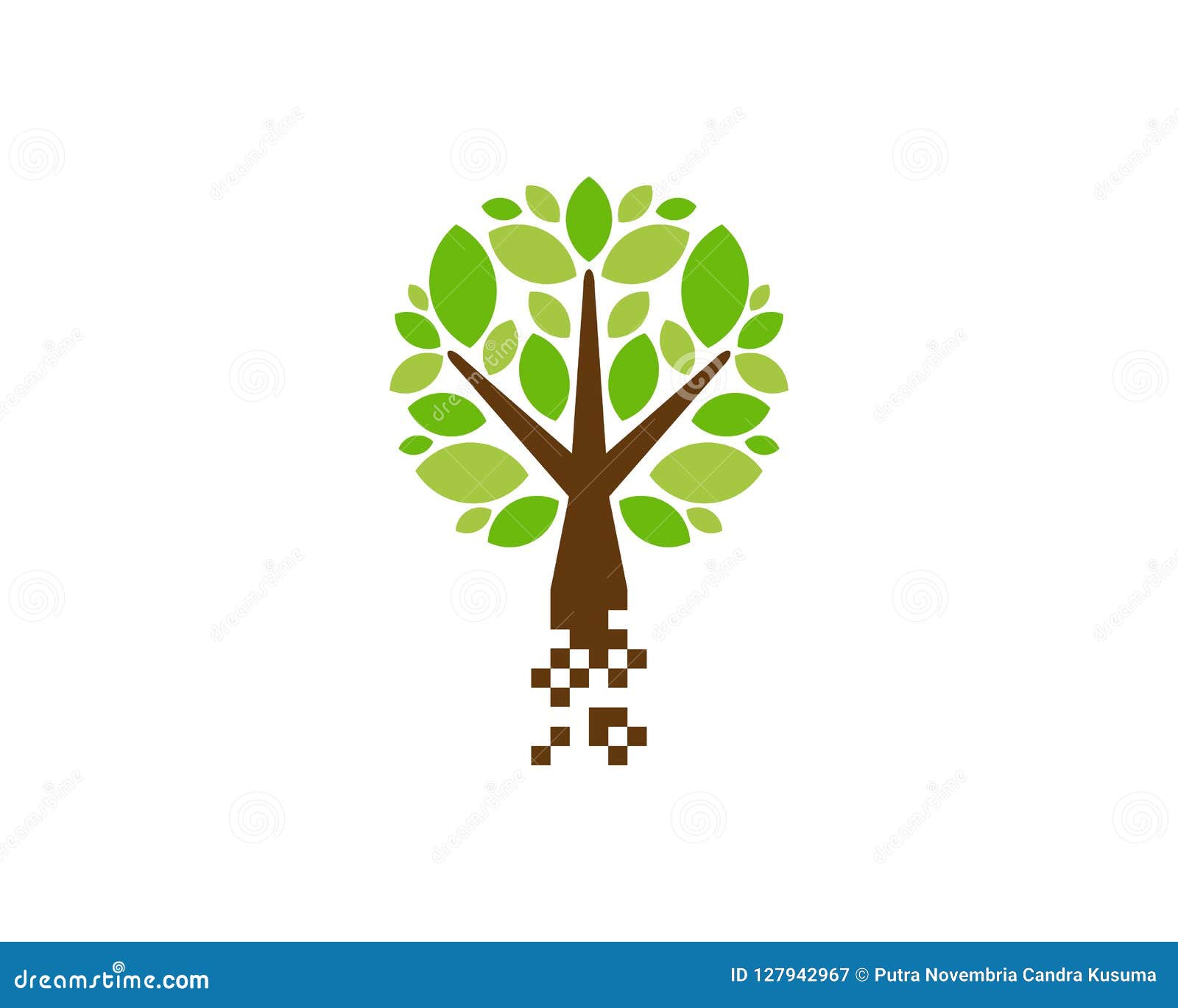Pixel Tree Logo Icon Design Stock Vector - Illustration of logotype, interface: 127942967