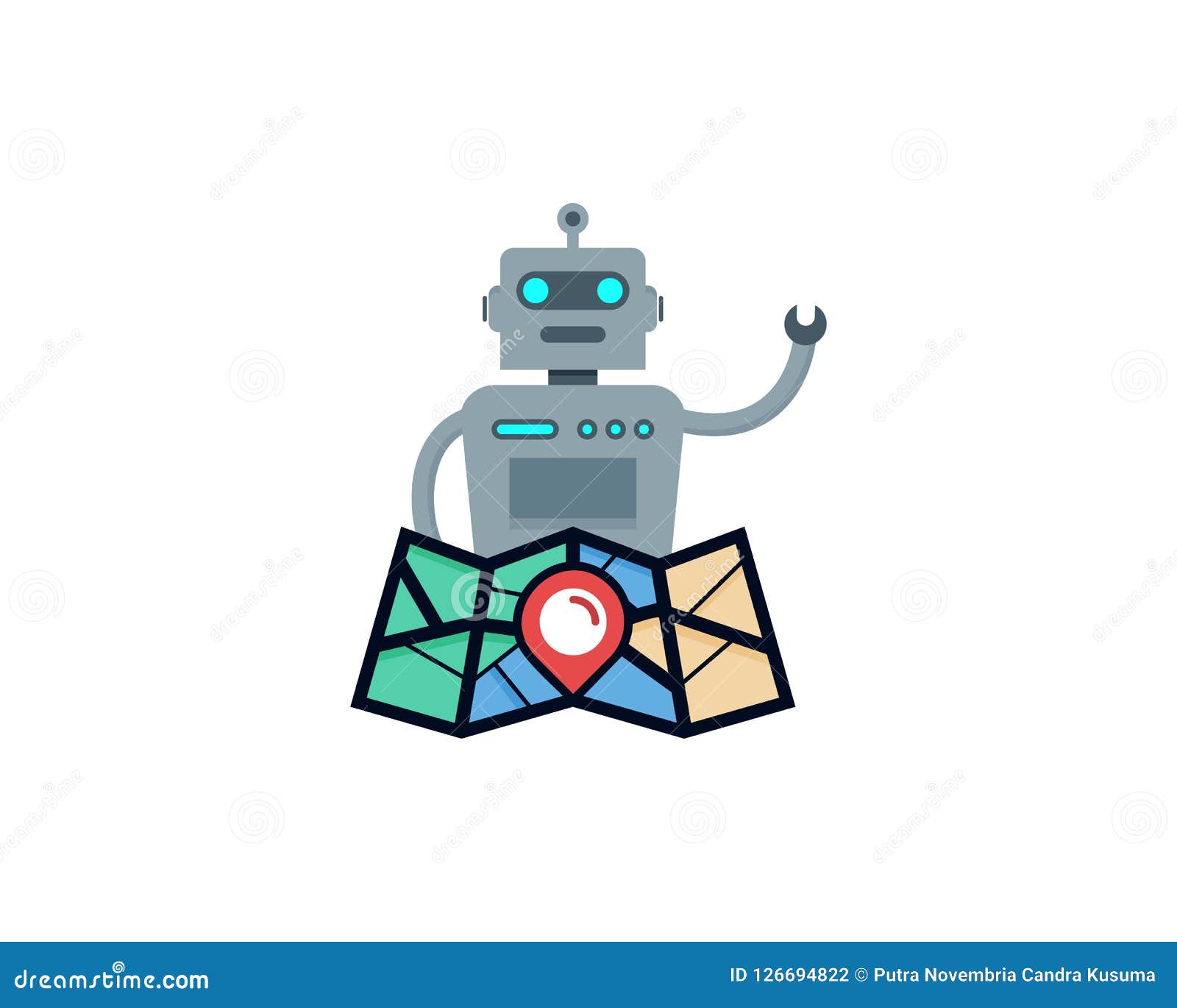 Robot Map Logo Icon Design stock vector. Illustration of creative ...