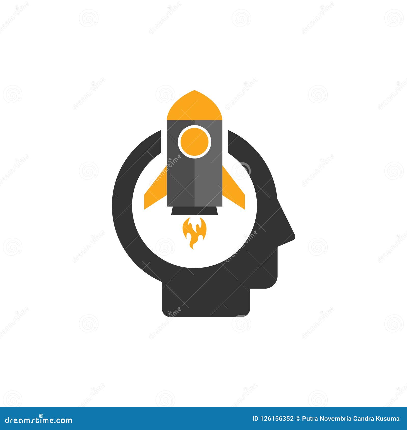 Rocket Head Logo Icon Design Stock Vector - Illustration of head ...