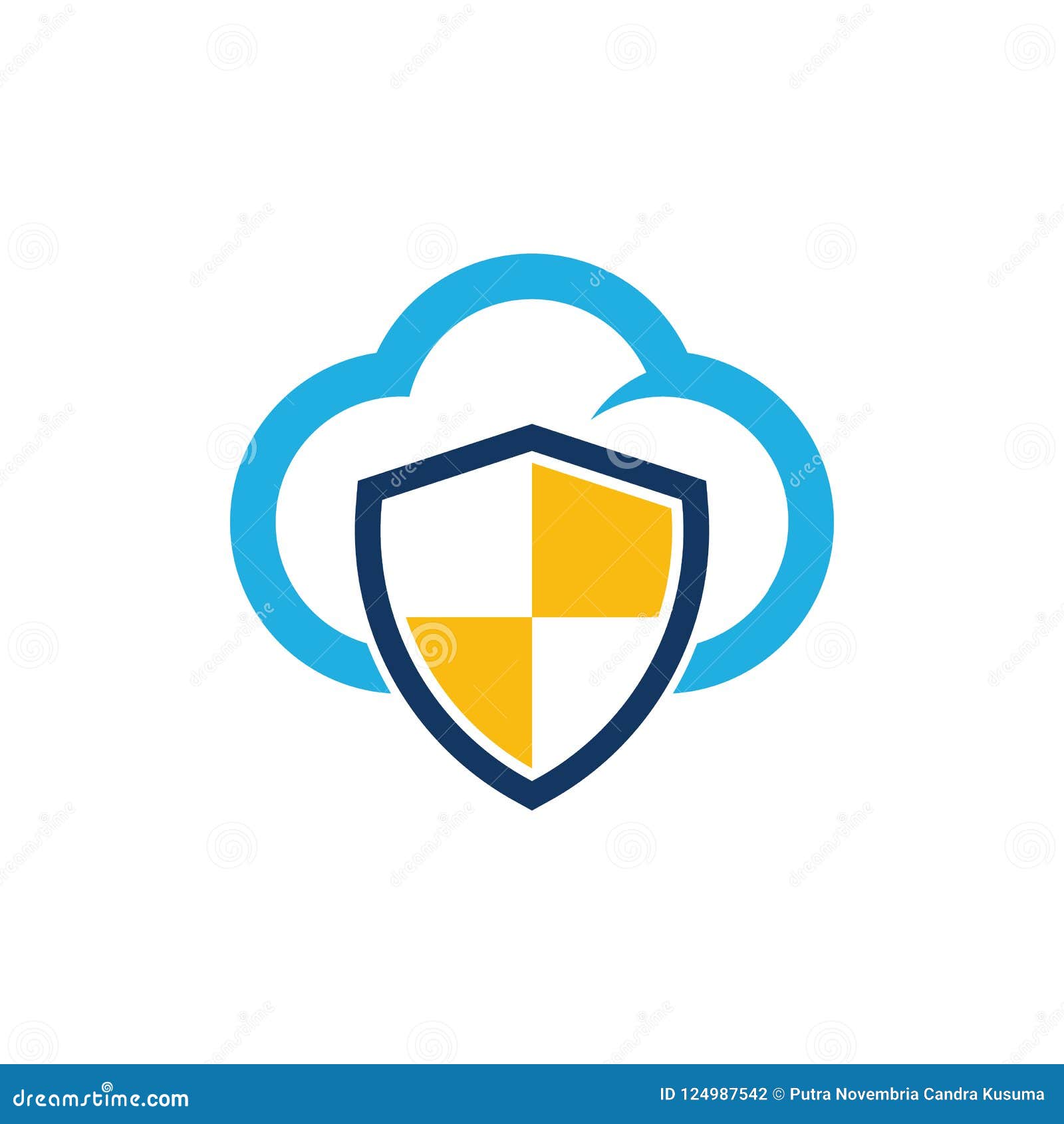 Shield Cloud Logo Icon Design Stock Vector - Illustration of armor ...