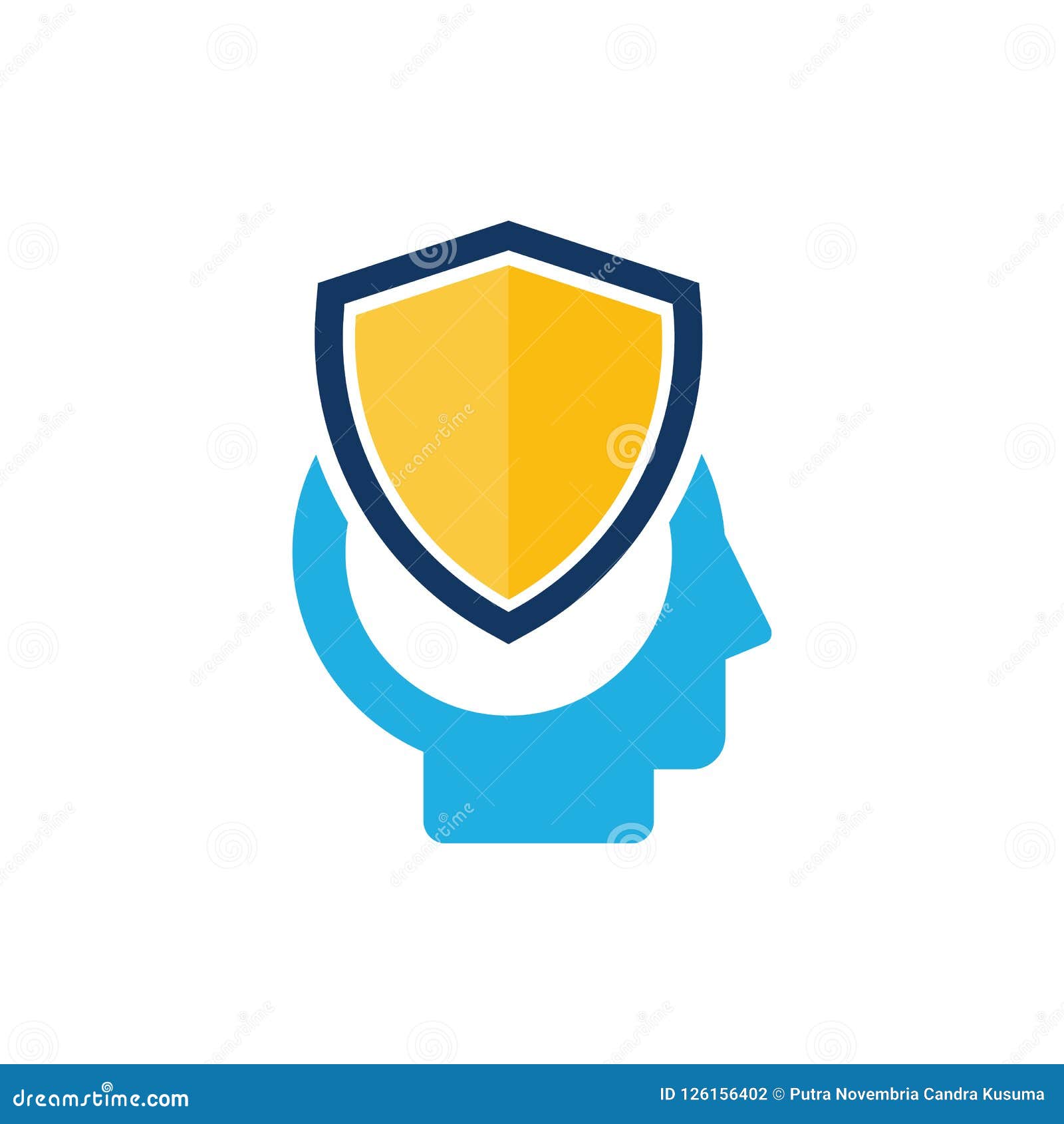 Shield Head Logo Icon Design Stock Illustration - Illustration of human ...