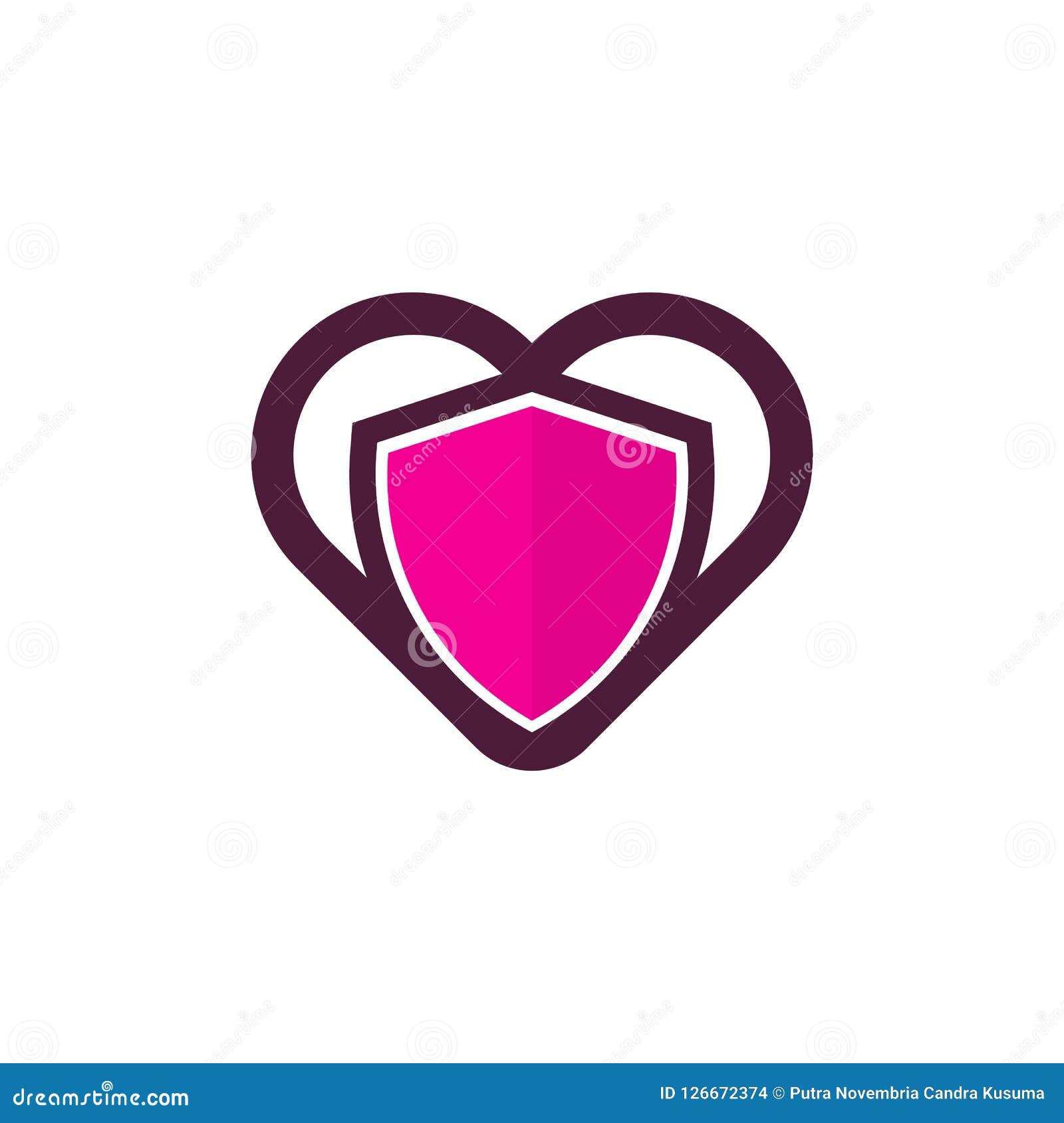 Shield Love Logo Icon Design Stock Vector - Illustration of modern ...