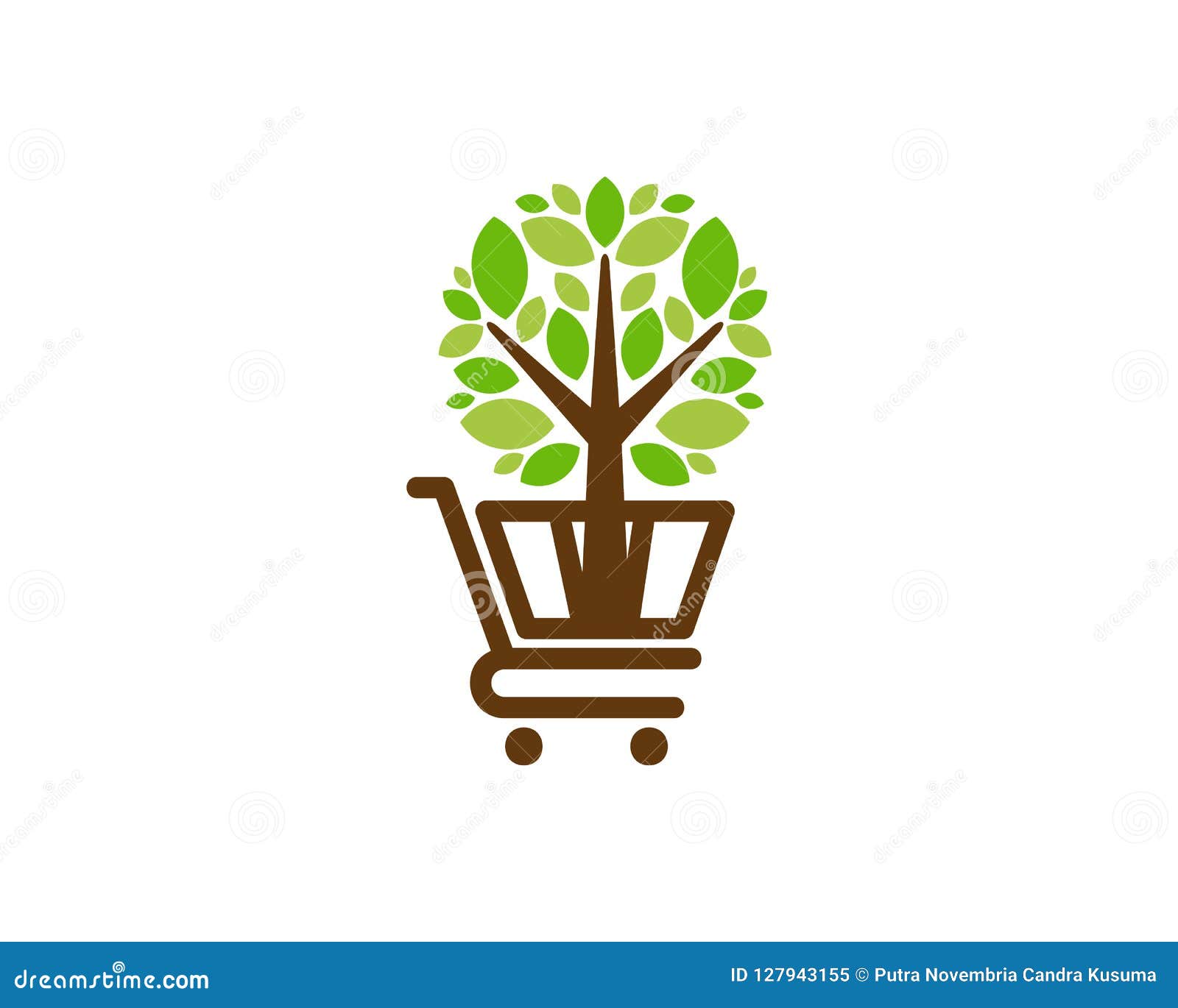 Shop Tree Logo Icon Design stock vector. Illustration of idea - 127943155
