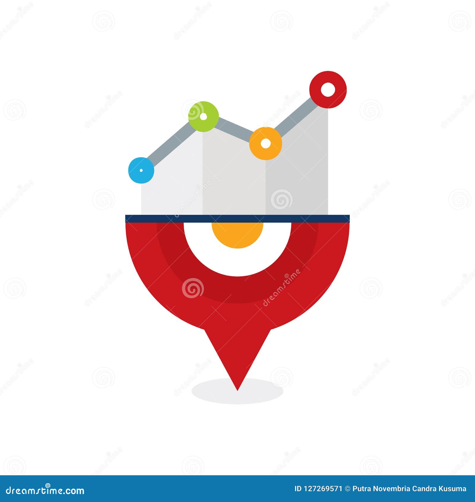 Stats Point Logo Icon Design Stock Vector - Illustration of locate ...