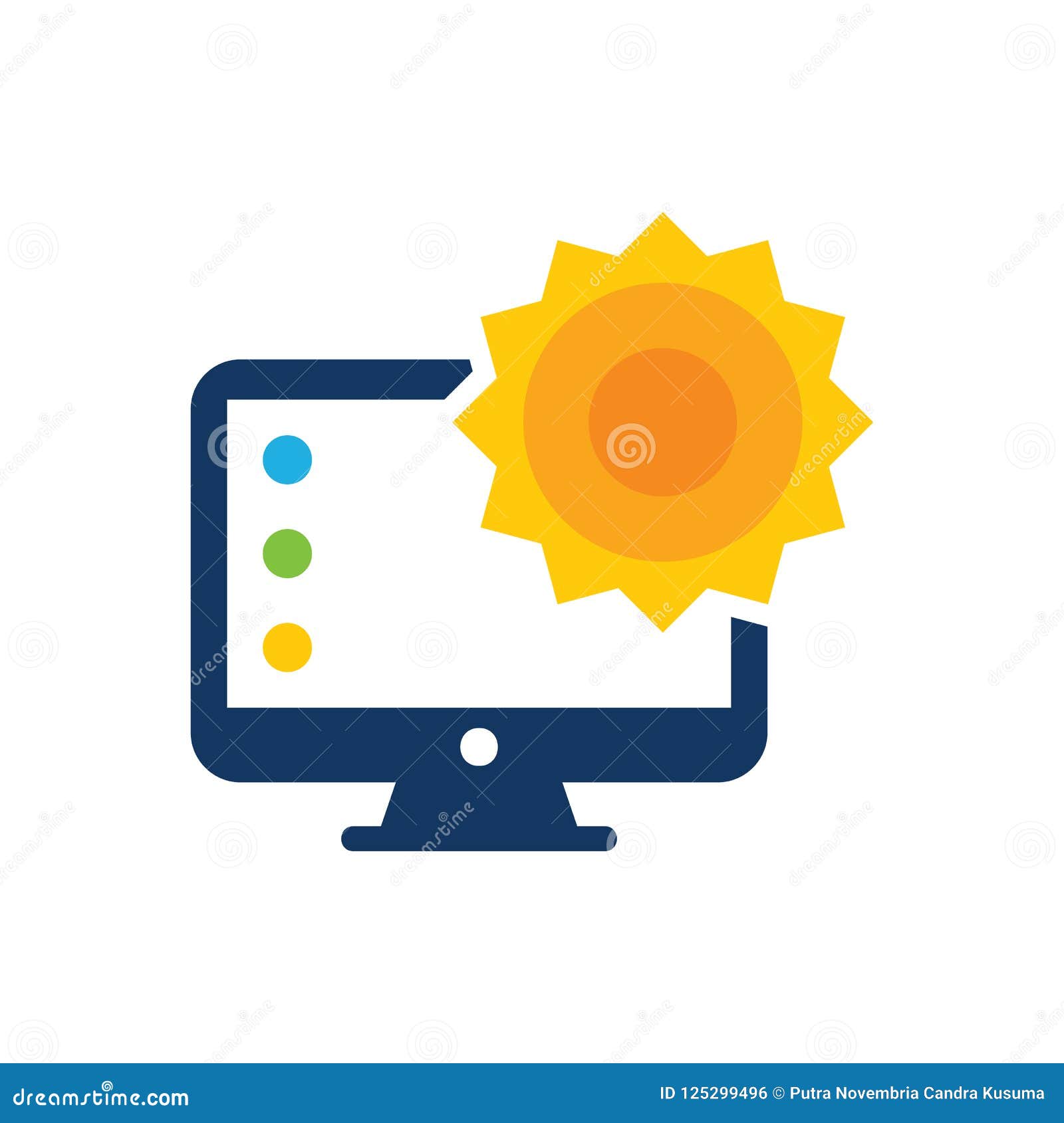 Sun Computer Logo Icon Design Stock Vector - Illustration of element ...