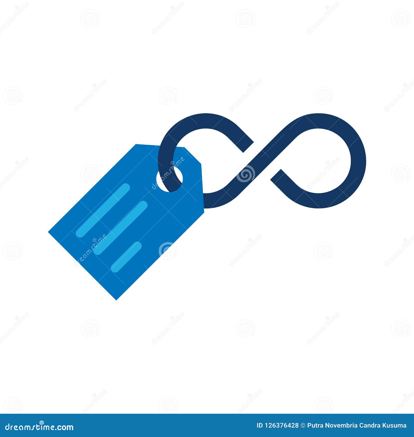 Tag Infinity Head Logo Icon Design Stock Vector - Illustration of label ...