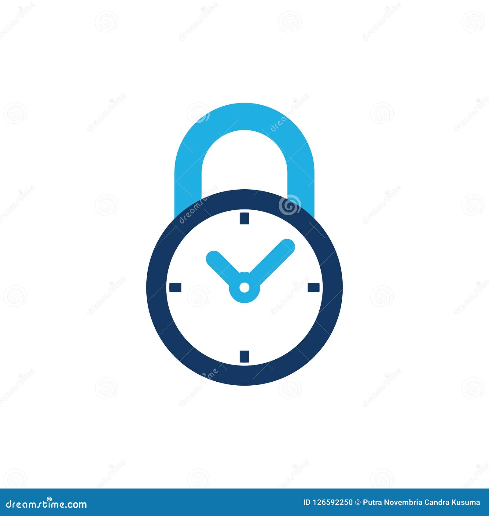 Time Lock Logo Icon Design stock vector. Illustration of alarm - 126592250