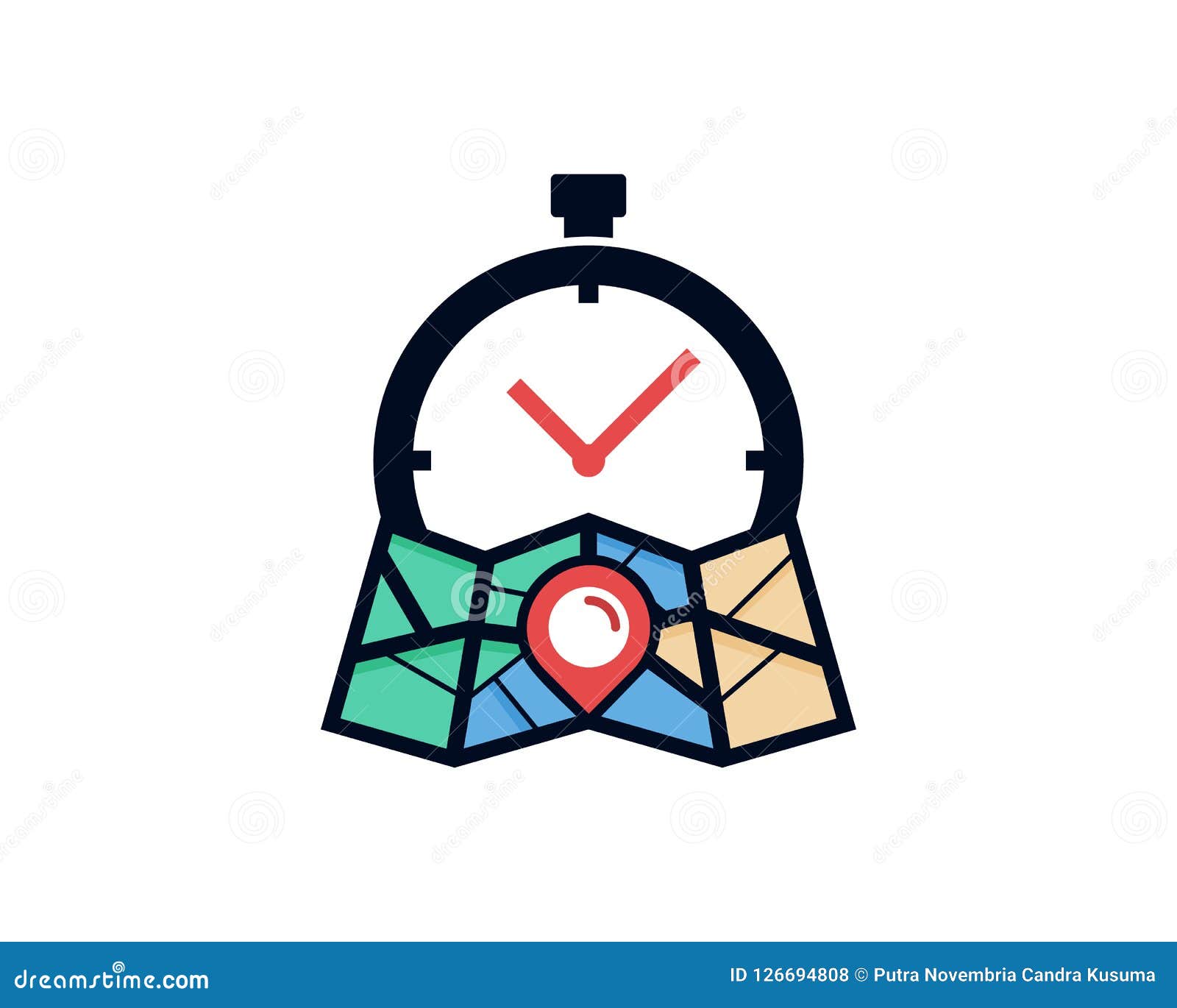 Timer Map Logo Icon Design stock vector. Illustration of business ...