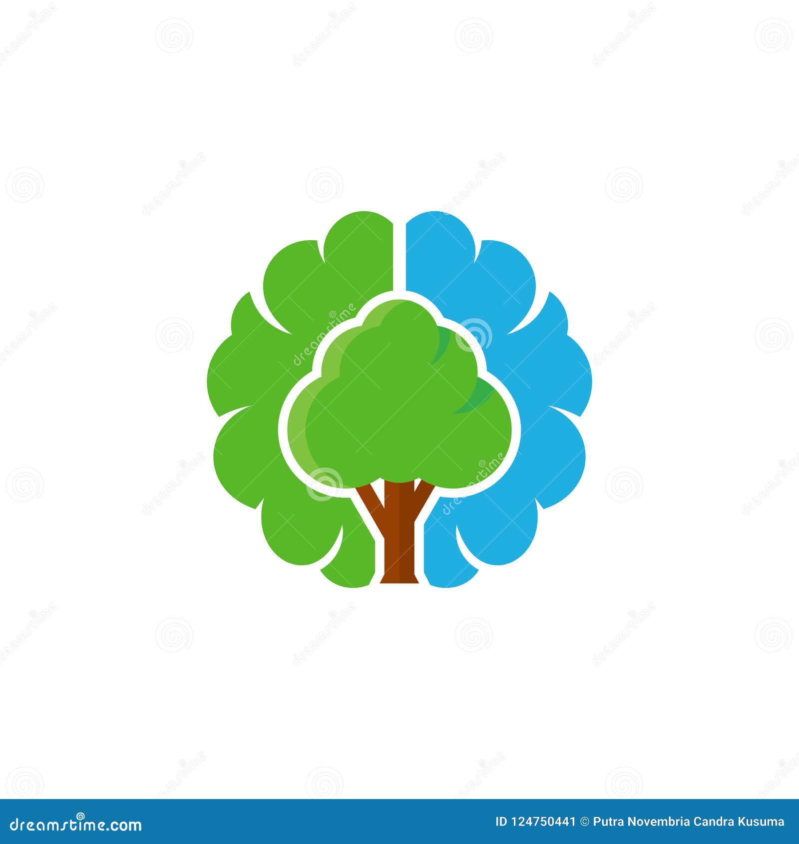 Tree Brain Logo Icon Design Stock Vector - Illustration of garden ...