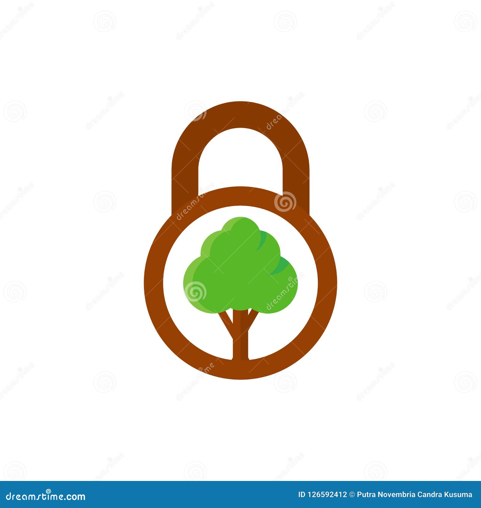 Tree Lock Logo Icon Design stock illustration. Illustration of abstract ...