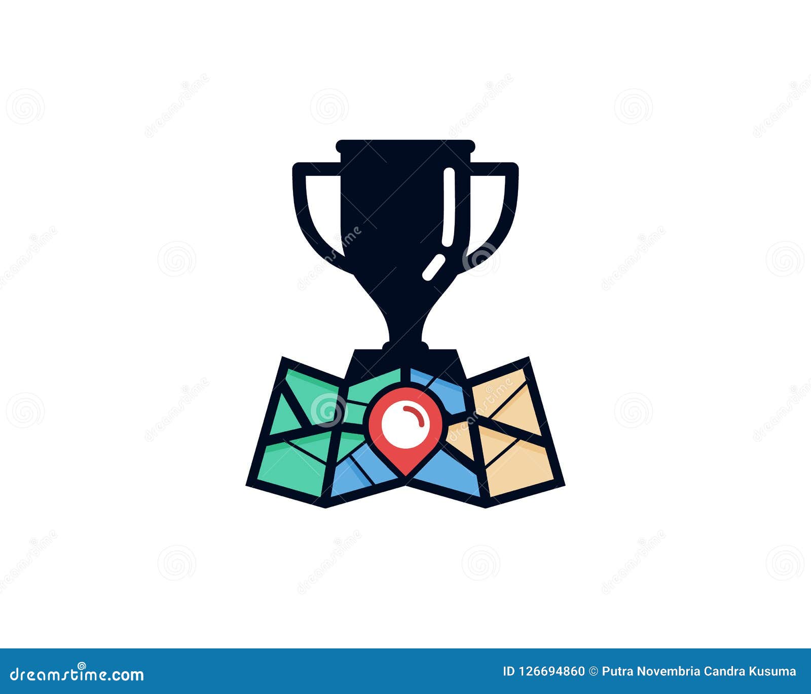 Trophy Map Logo Icon Design Stock Vector - Illustration of ocean, prize ...