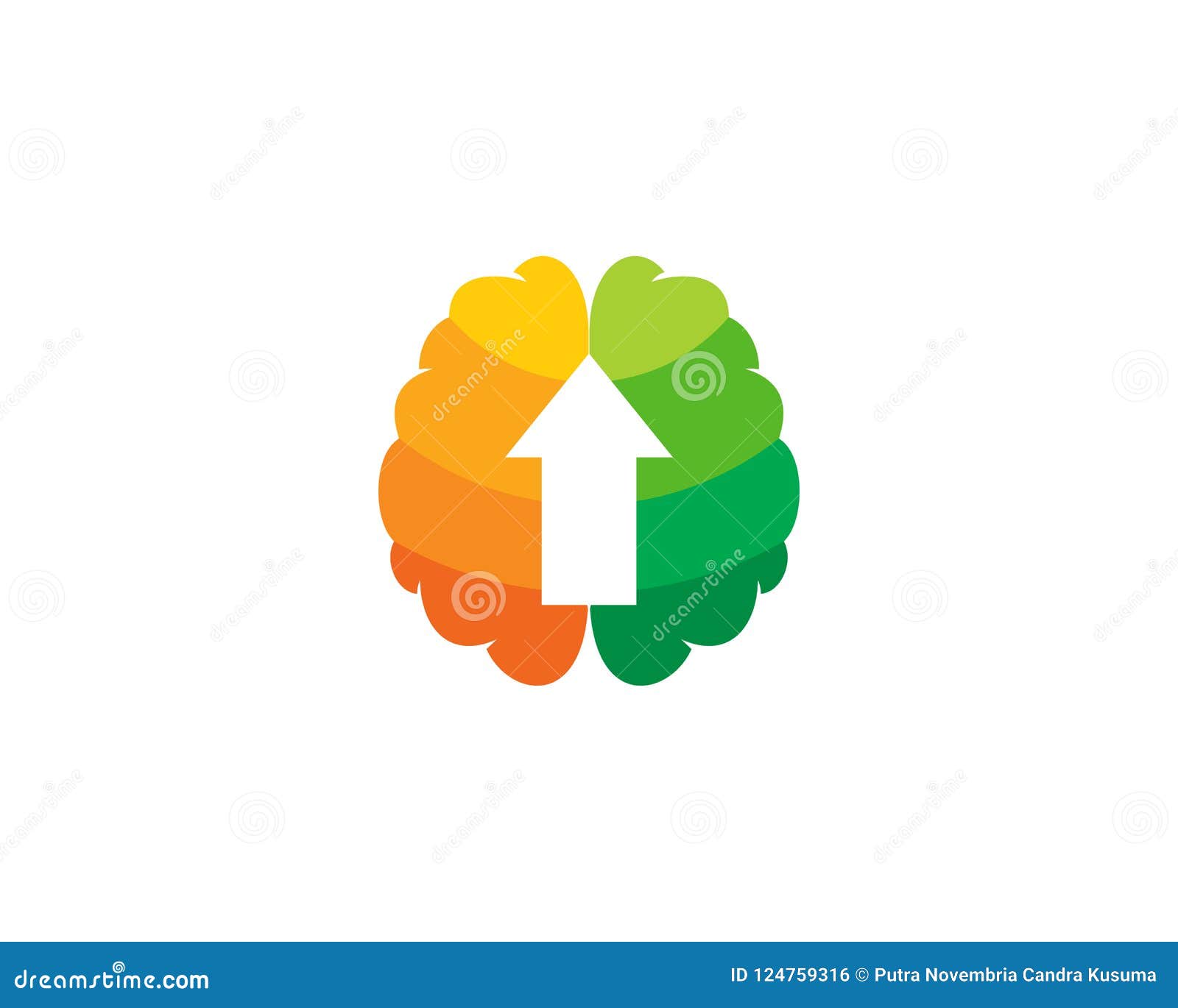 Up Brain Logo Icon Design stock vector. Illustration of creativity ...