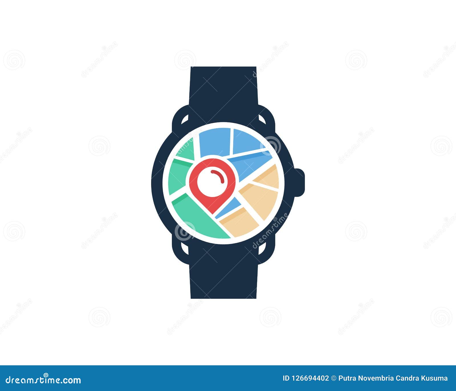 Watch Map Logo Icon Design stock illustration. Illustration of logotype ...