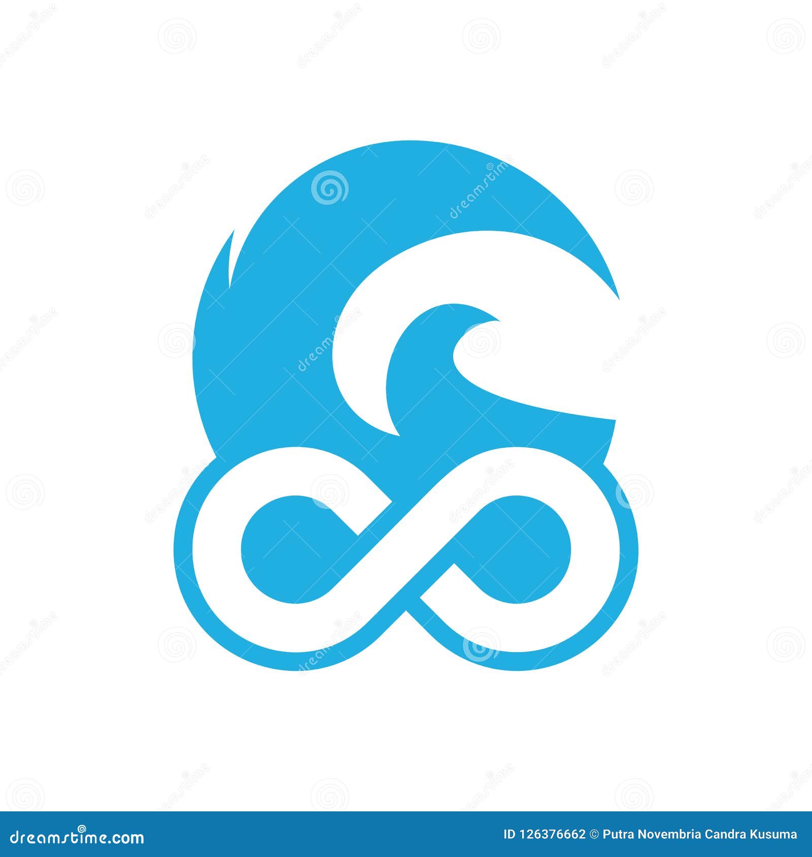 Wave Infinity Head Logo Icon Design Stock Vector - Illustration of ...
