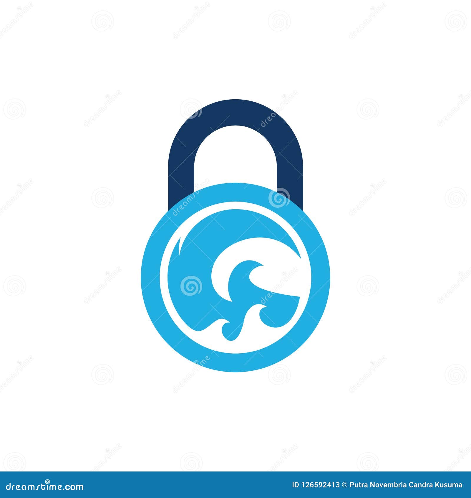 Wave Lock Logo Icon Design stock vector. Illustration of design - 126592413