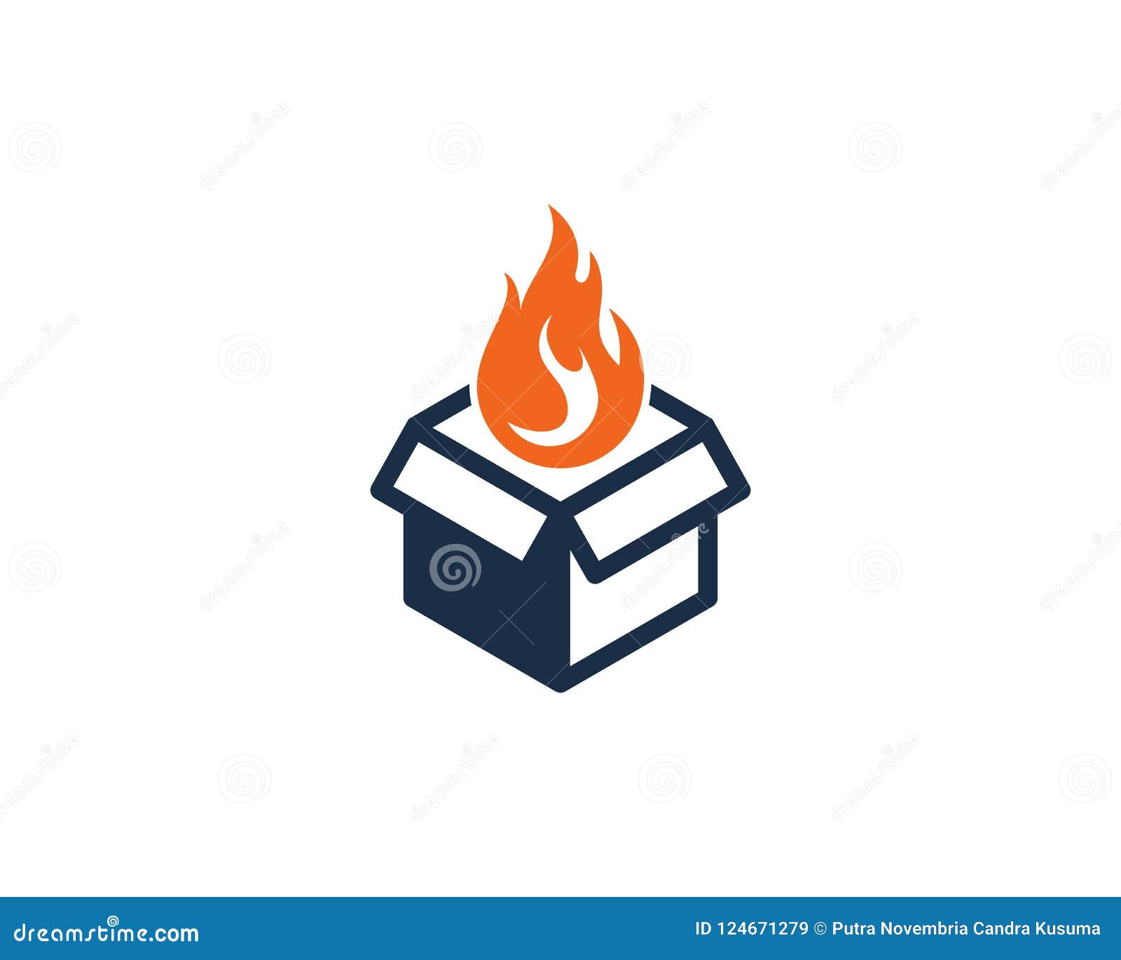 Burn Box Logo Icon Design stock vector. Illustration of glow - 124671279