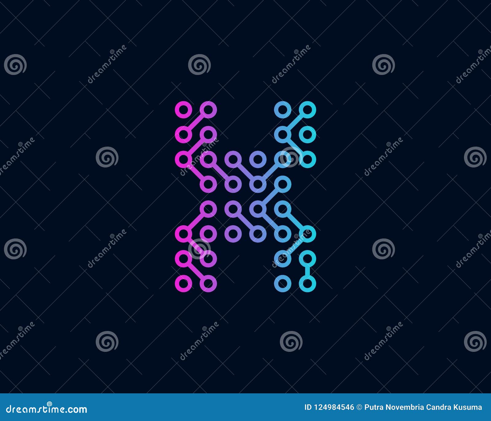 X Circuit Technology Letter Logo Icon Design Stock Vector ...