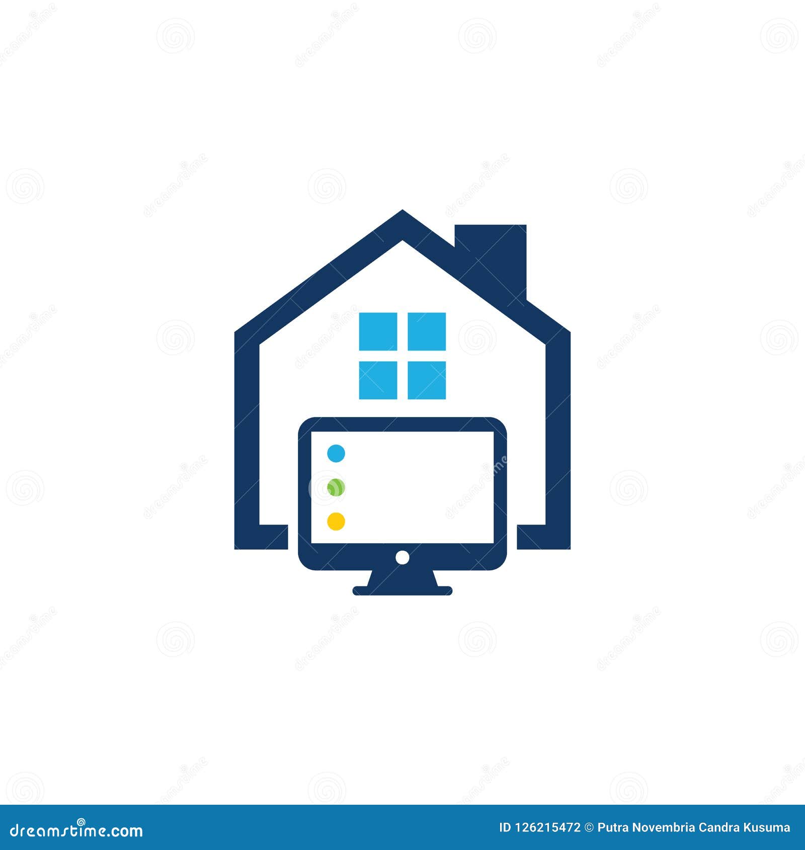 Computer House Logo Icon Design Stock Vector - Illustration of internet ...
