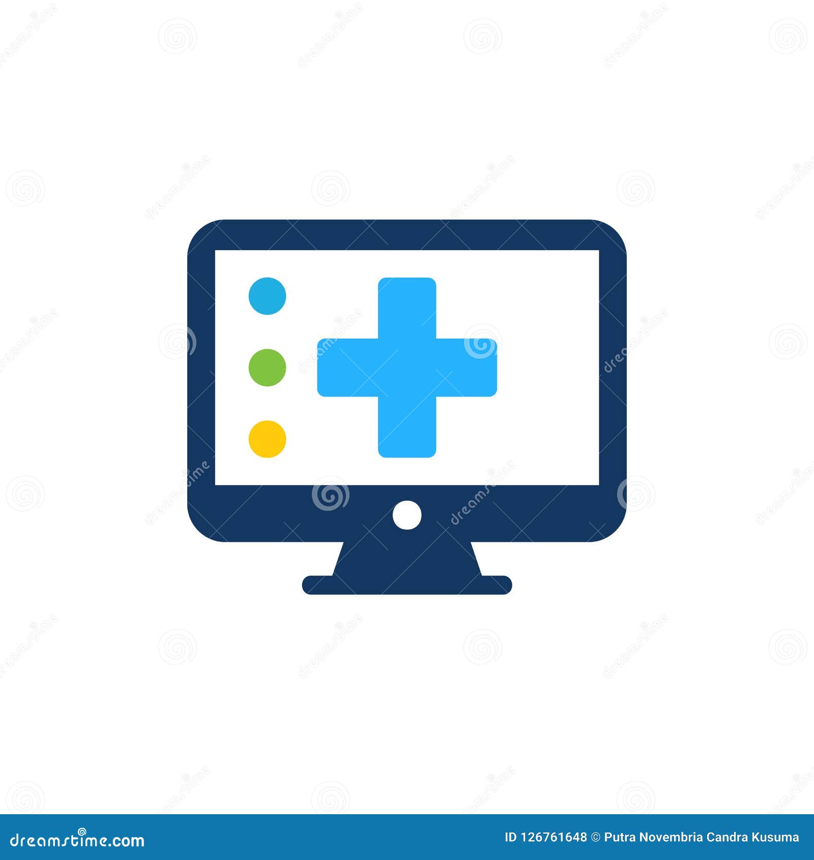 Computer Medical Logo Icon Design Stock Illustration - Illustration of ...