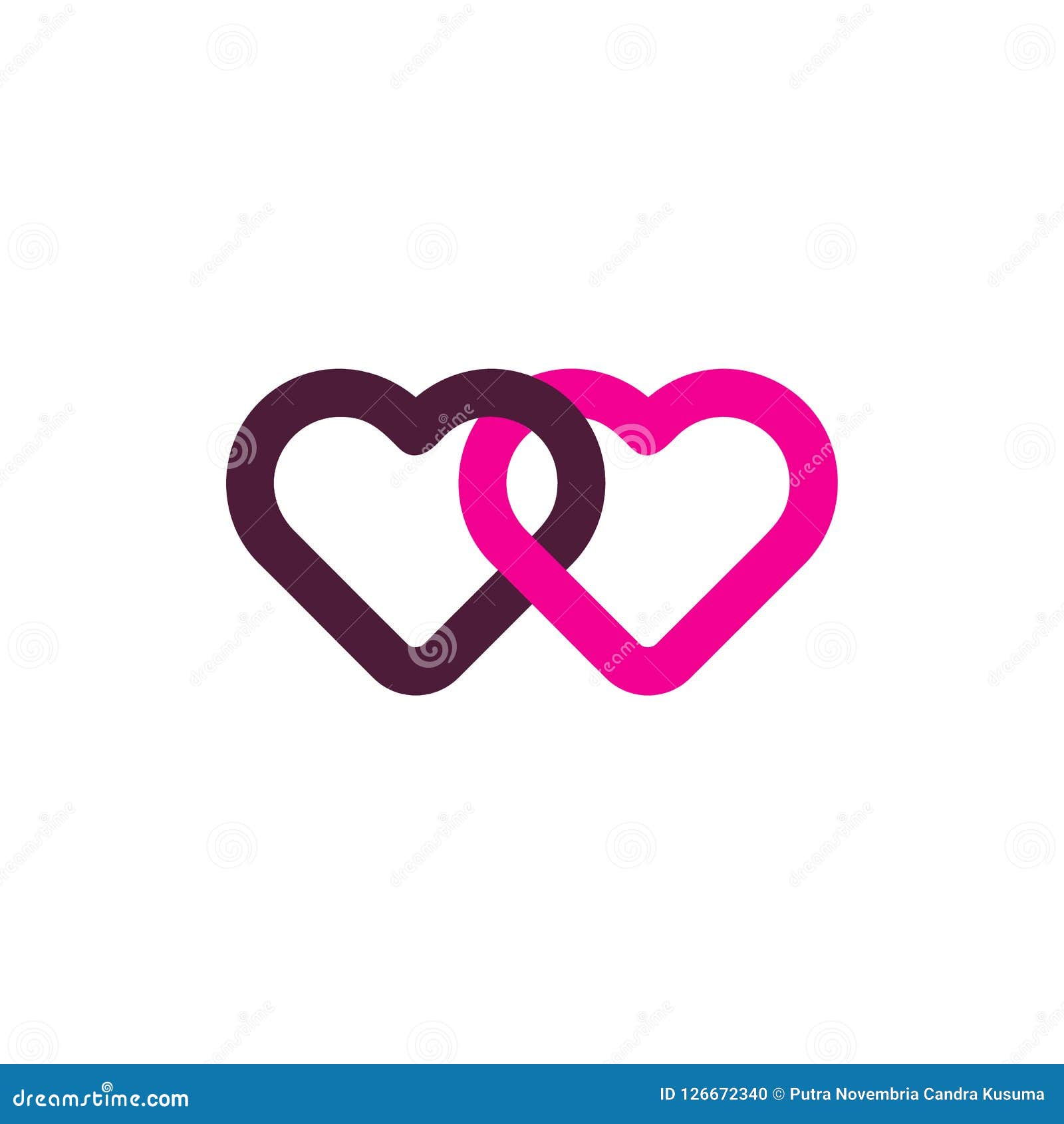 Connect Love Logo Icon Design Stock Vector - Illustration of beautiful ...