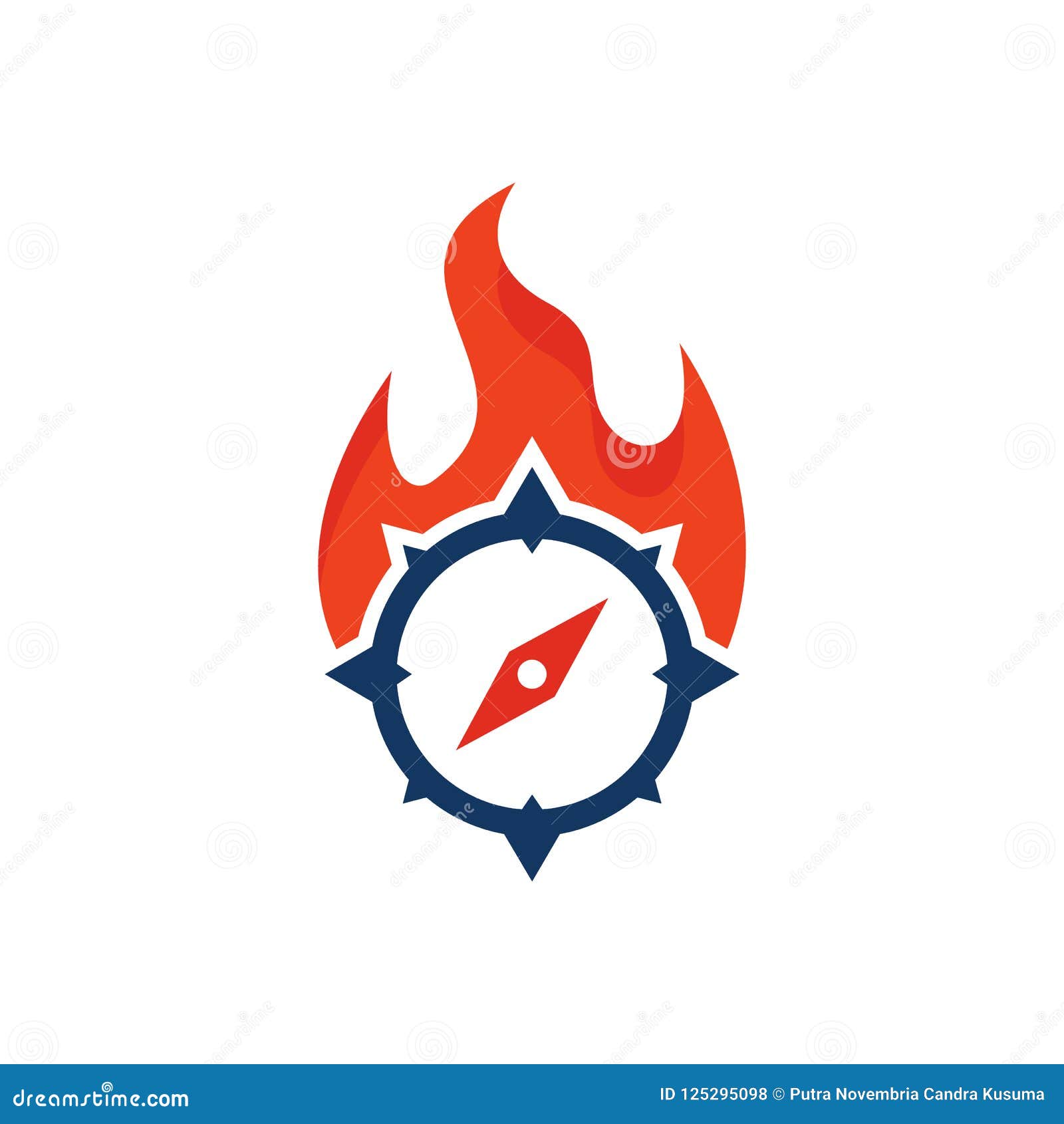 Fire Compass Logo Icon Design Stock Vector - Illustration of journey ...