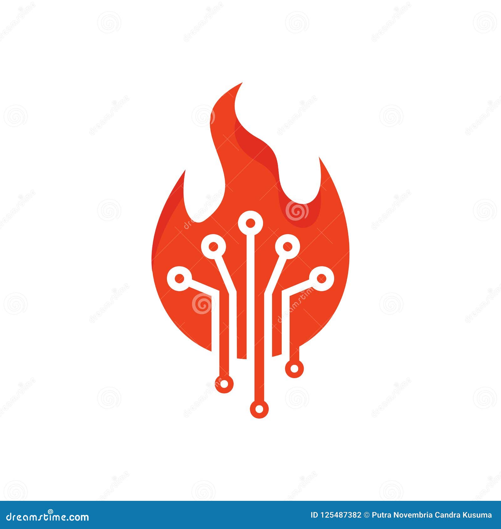 Fire Digital Logo Icon Design Stock Vector - Illustration of connection ...