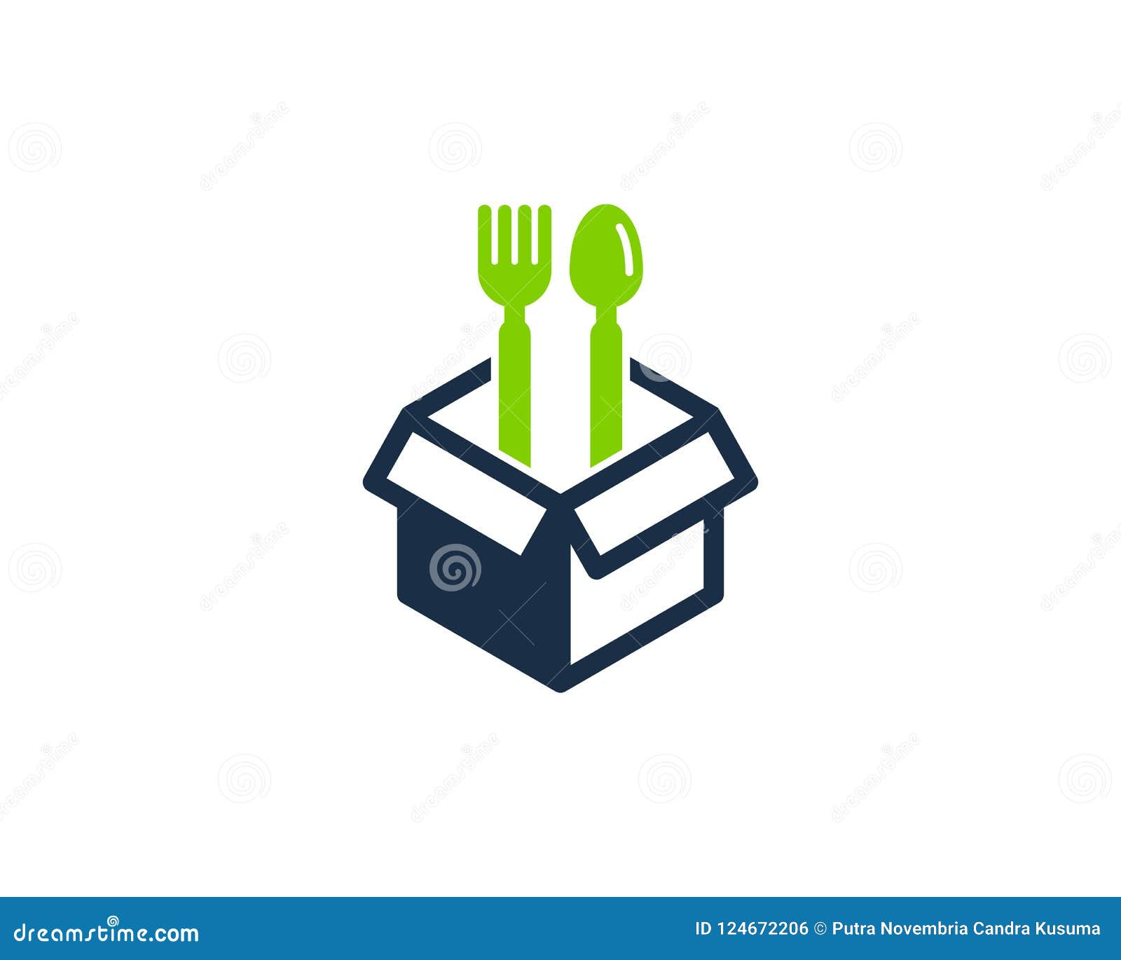 Food Box Logo Icon Design stock vector. Illustration of kitchen - 124672206