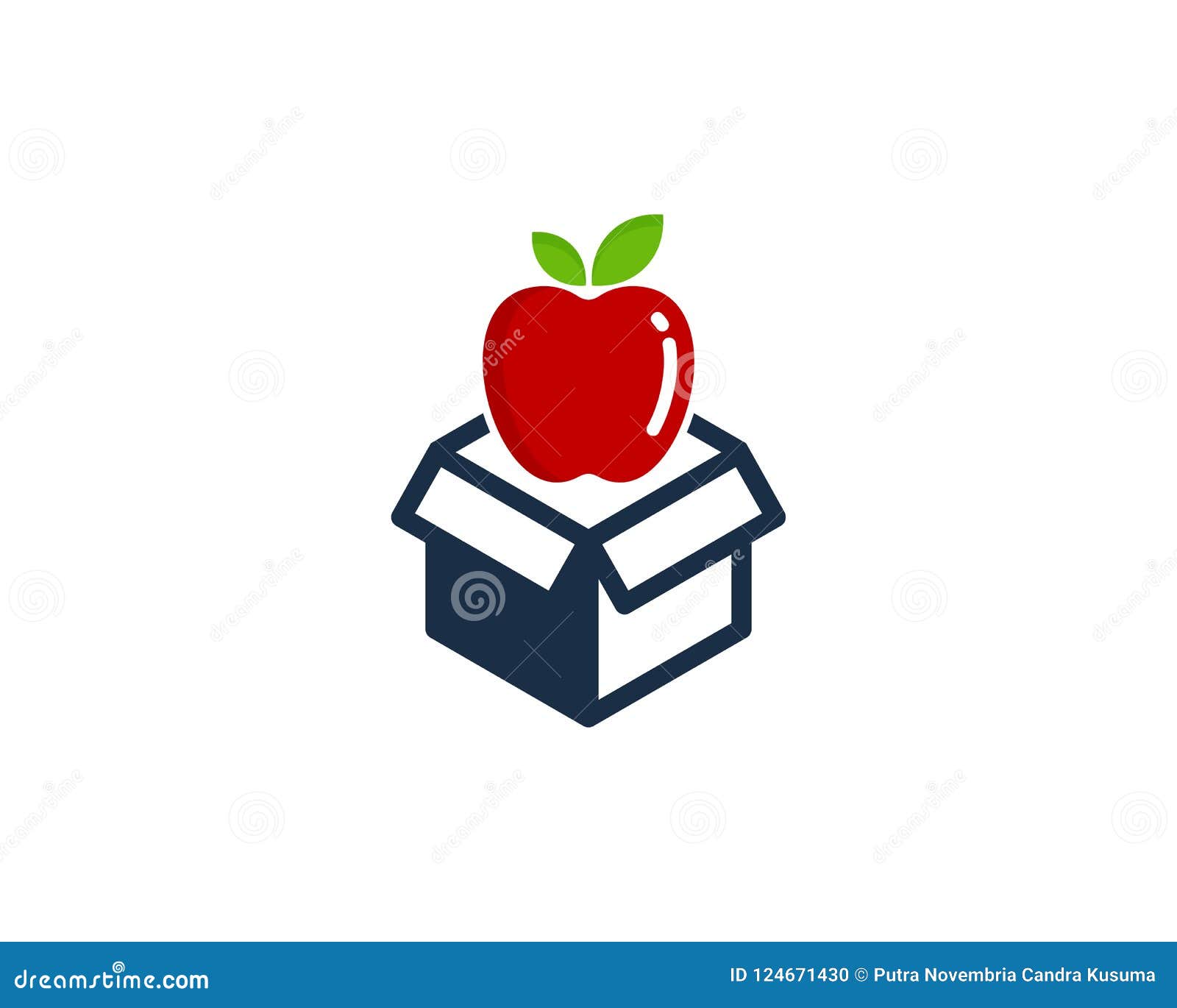 Fruit Box Logo Icon Design stock vector. Illustration of juicy - 124671430