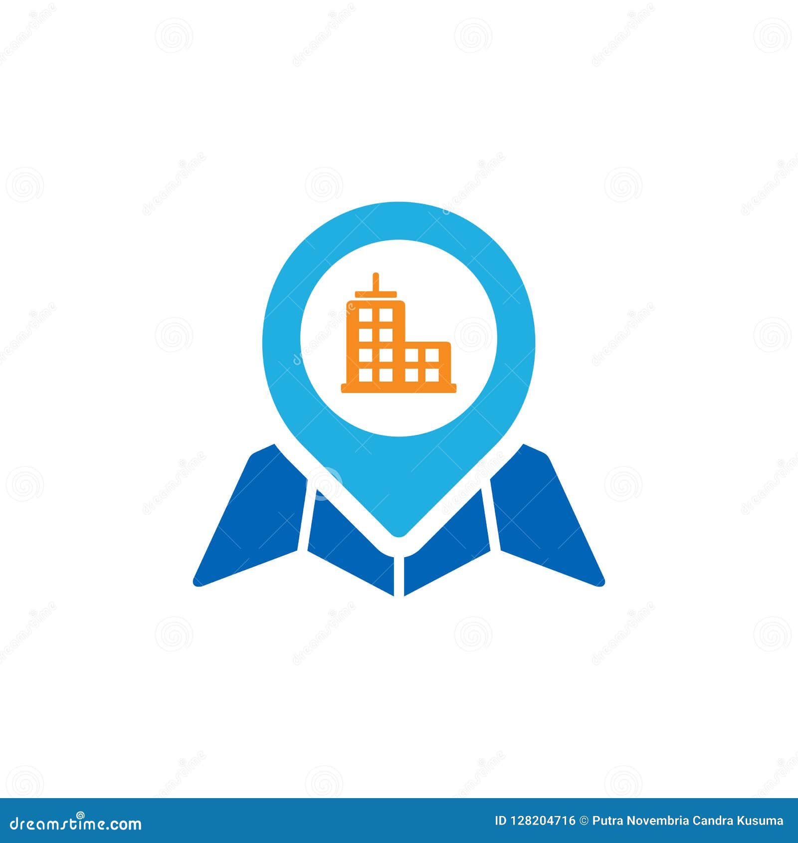 Hotel Map Logo Icon Design stock vector. Illustration of house - 128204716