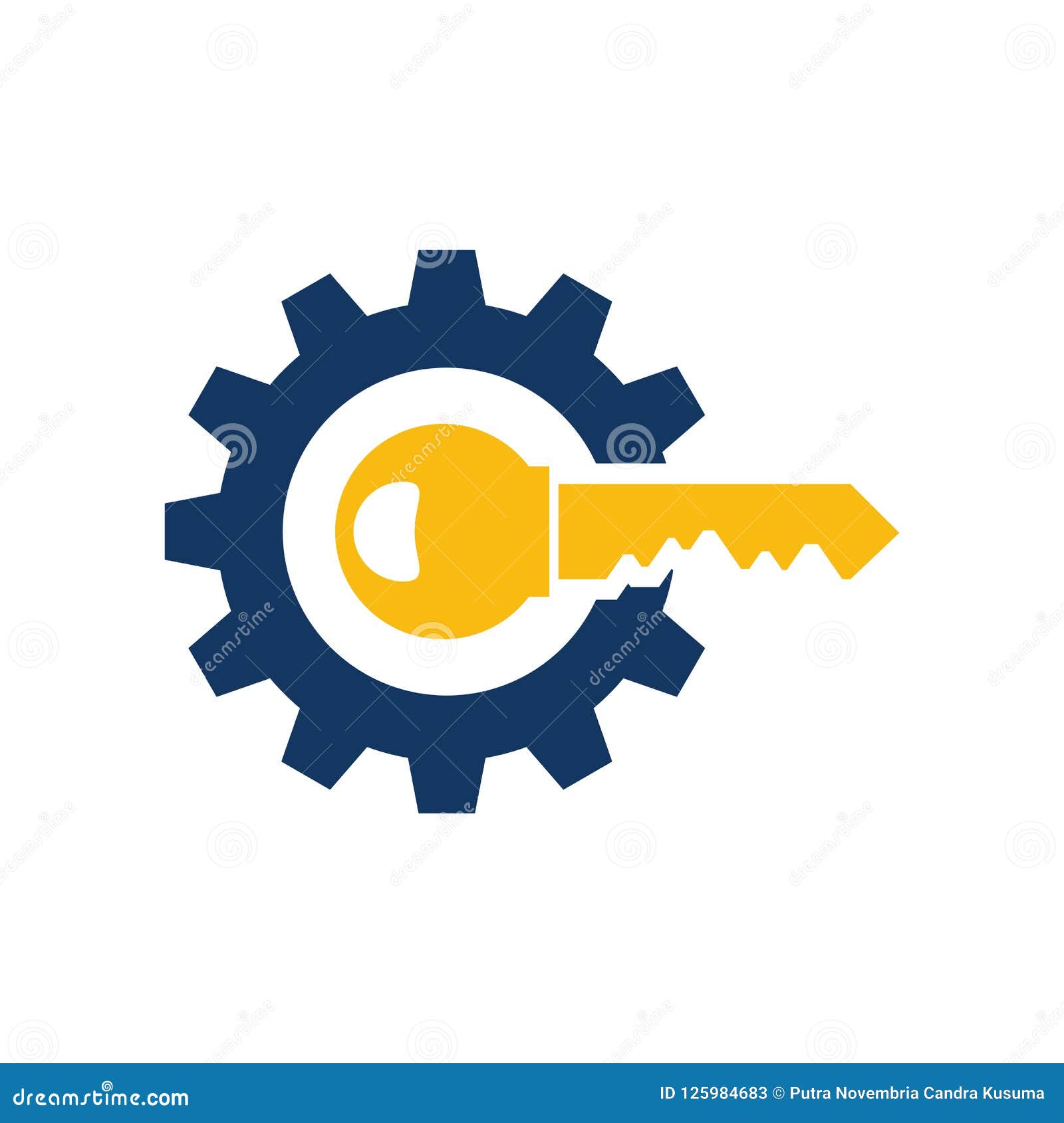 Key Gear Logo Icon Design stock vector. Illustration of logo - 125984683