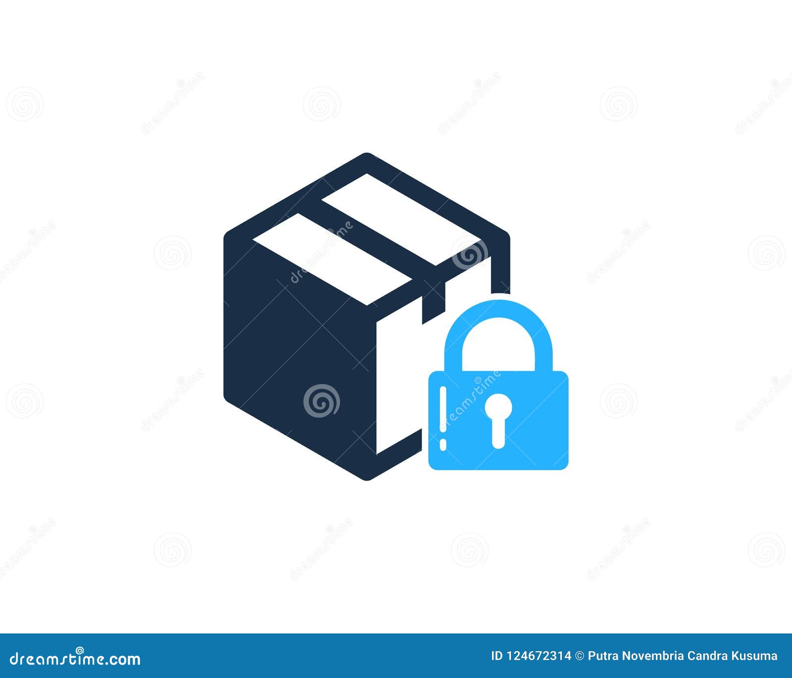 Lock Box Logo Icon Design stock vector. Illustration of package - 124672314