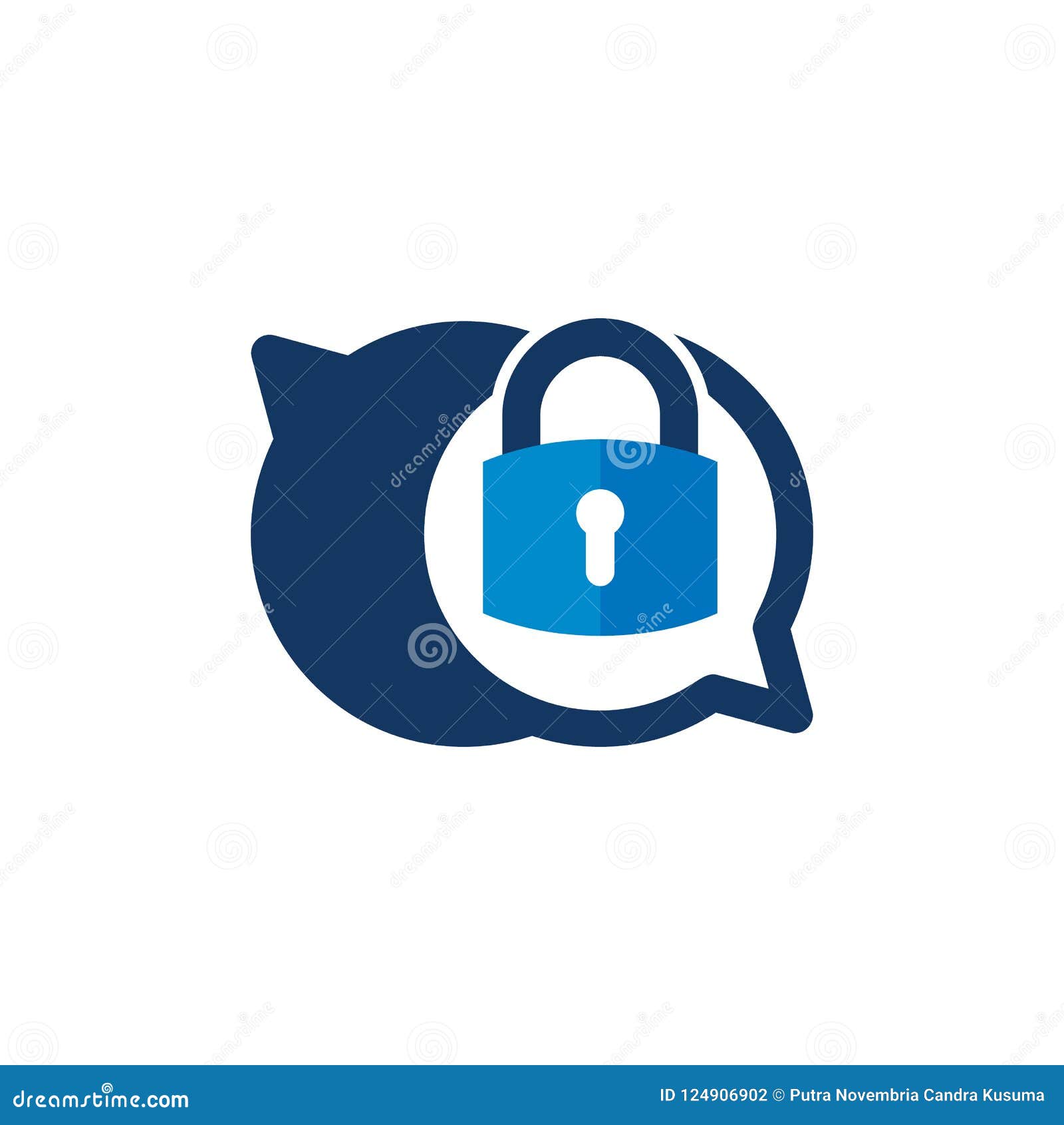 Lock Chat Logo Icon Design stock vector. Illustration of business ...