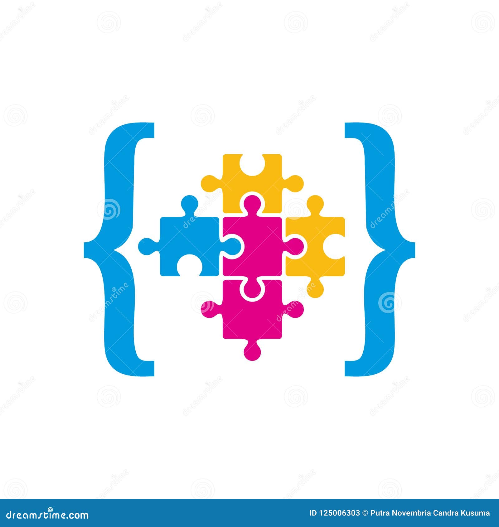 Puzzle Code Logo Icon Design Stock Vector - Illustration of company ...