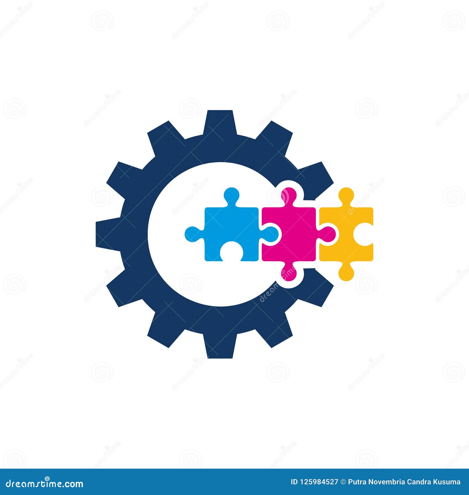 Puzzle Gear Logo Icon Design Stock Vector - Illustration of concept ...