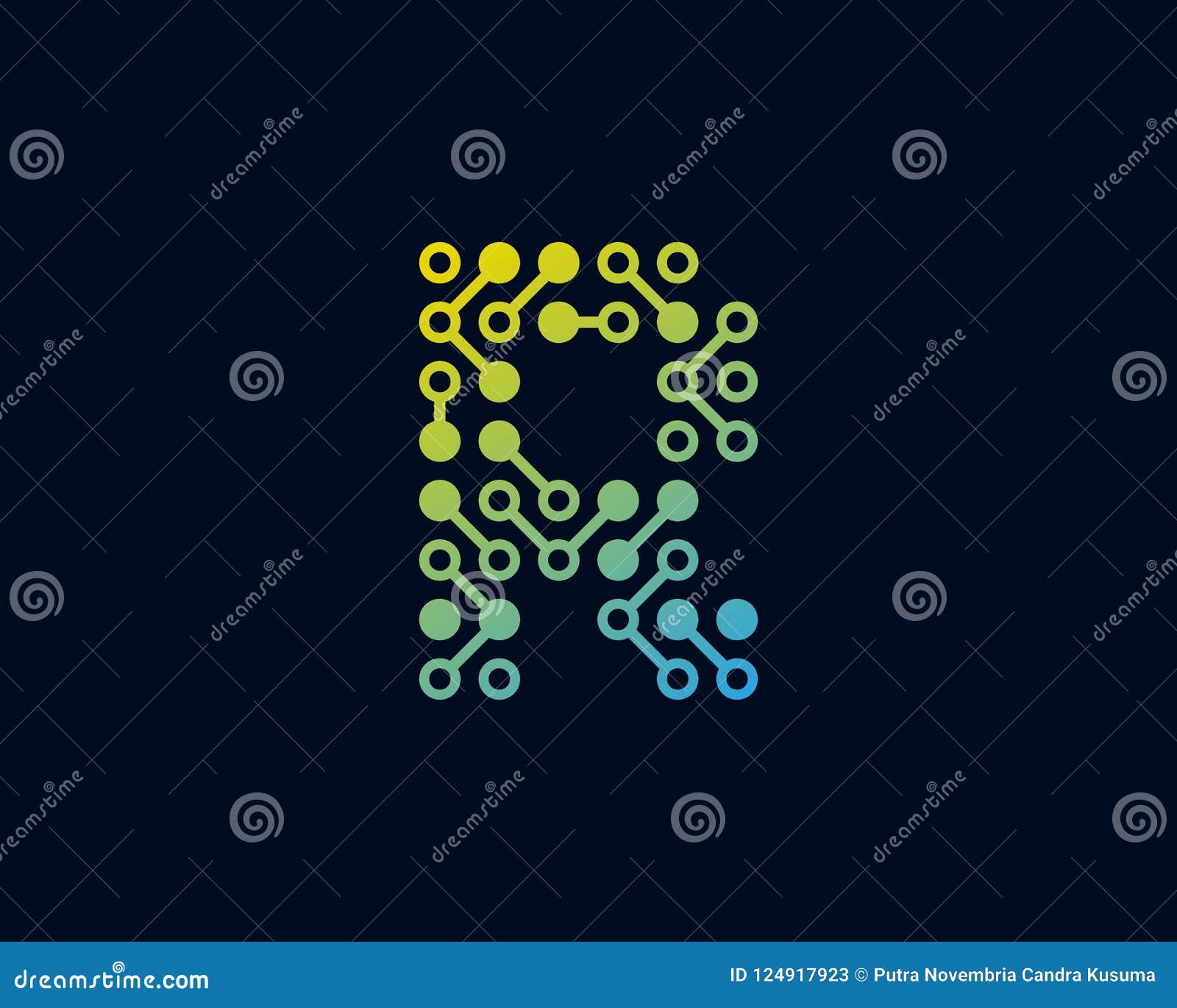 R Circuit Digital Letter Logo Icon Design Stock Vector - Illustration ...