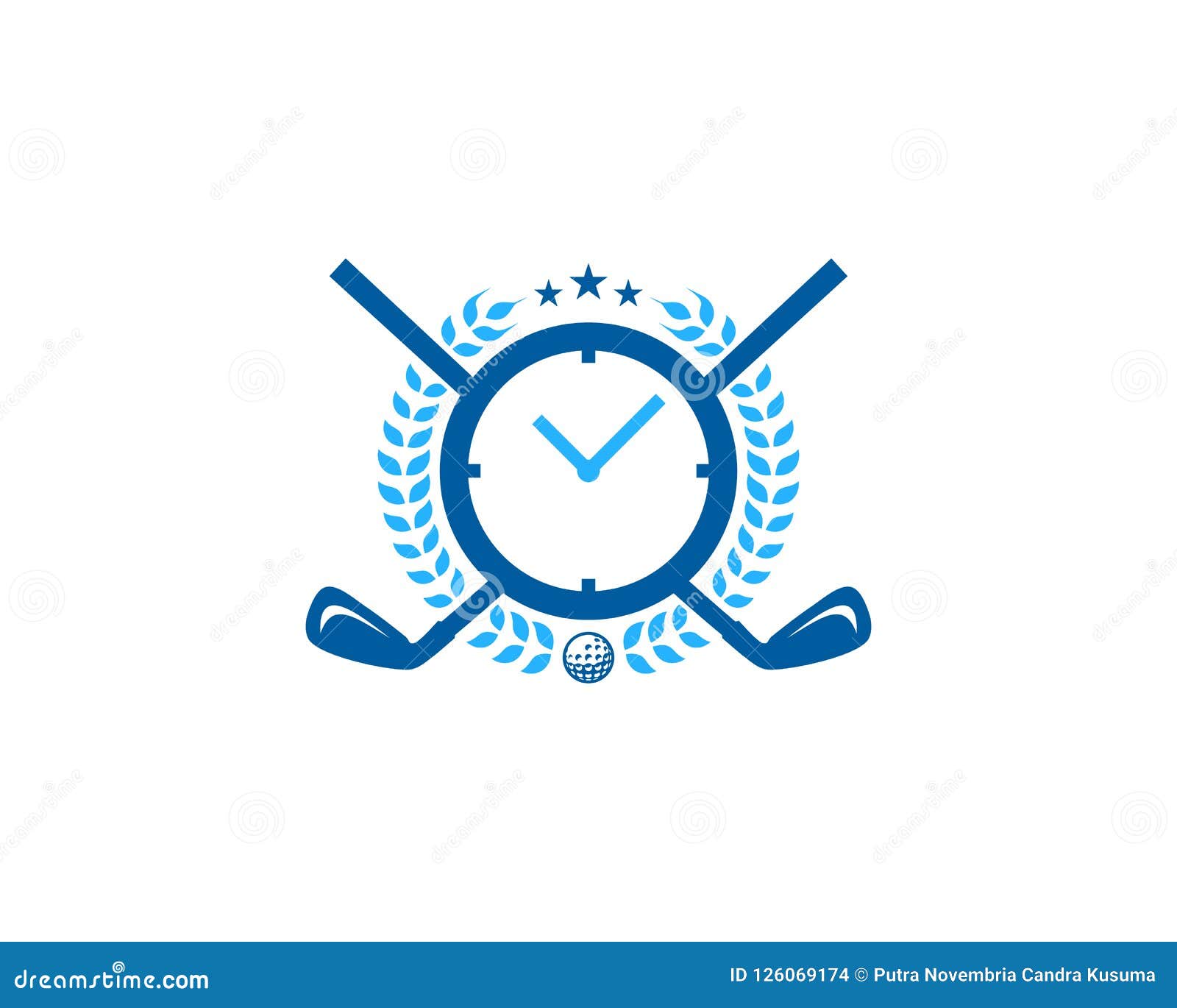 Time Golf Logo Icon Design stock vector. Illustration of flag - 126069174