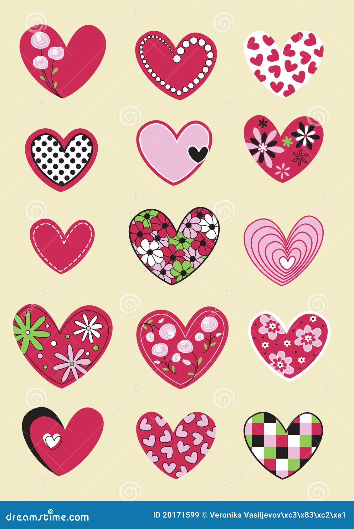 Set Of Cartoon Heart Animation Frame, Hand Drawn Sketch, Doodle Vector ...