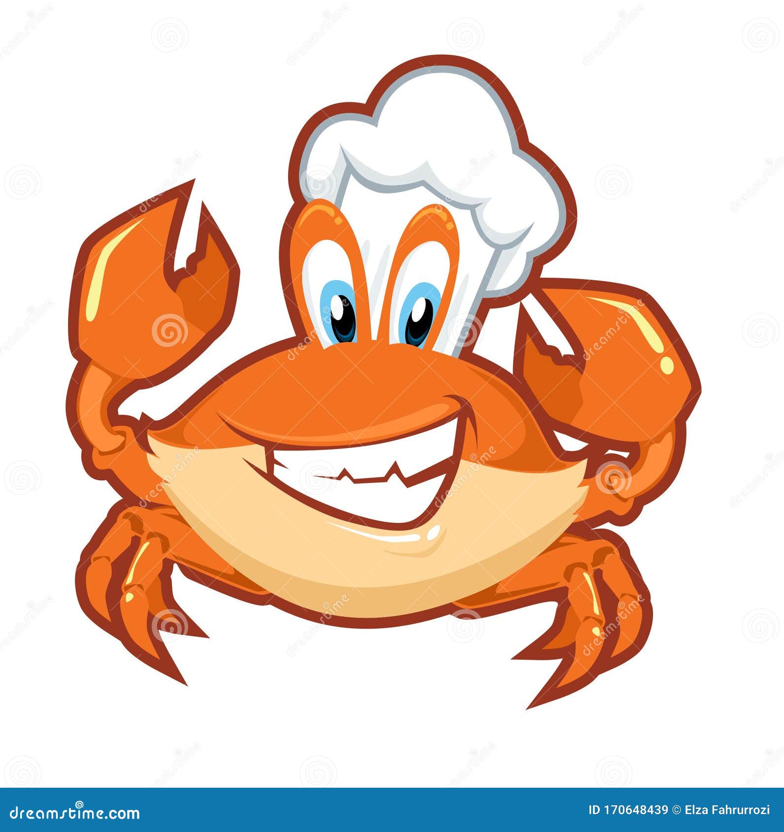 Crab Chef Cute Mascot Cartoon in Vector Stock Vector - Illustration of ...
