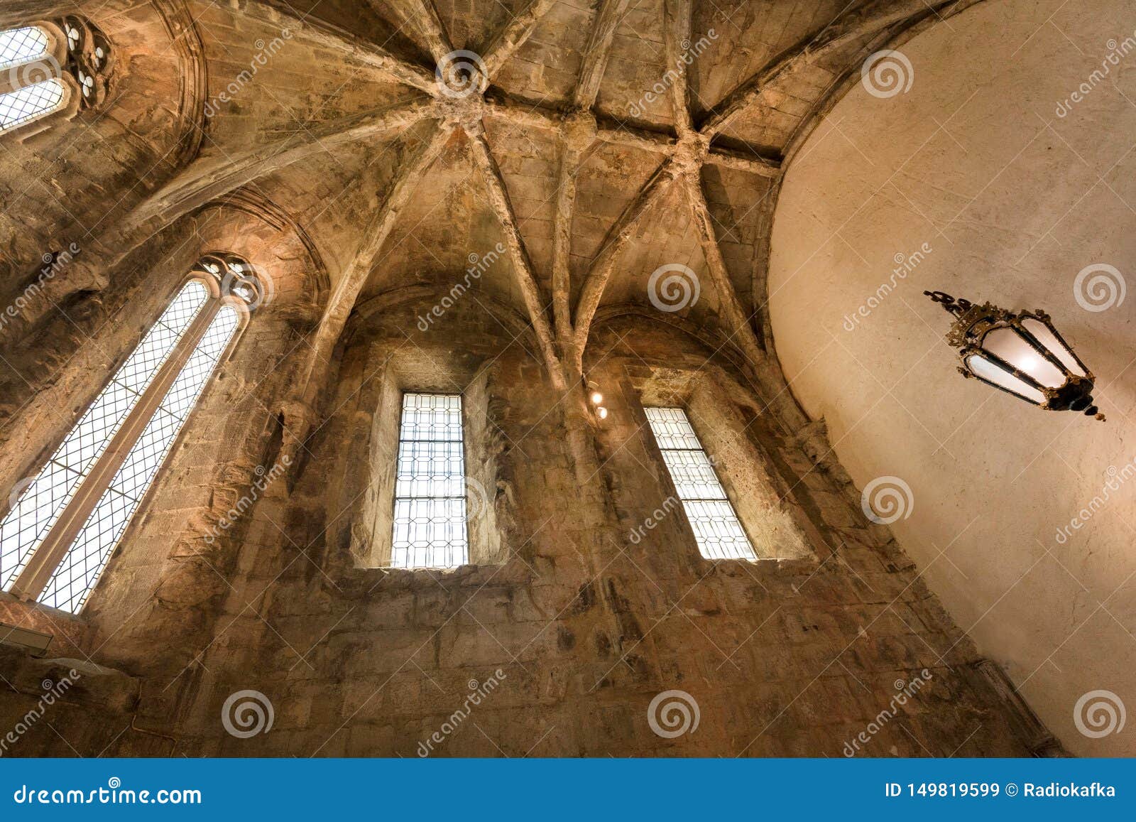 Design Of Ceiling And Walls With Lantern Inside The Ancient Gothic ...