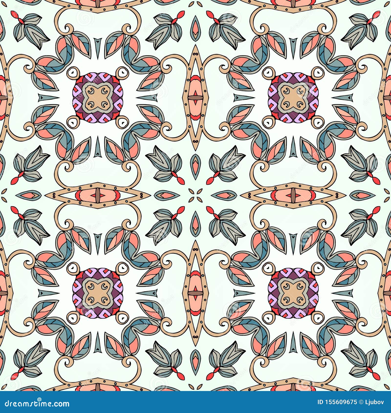 Design for Ceramic Tiles, Majolica, Seamless Abstract Print for Fabric ...