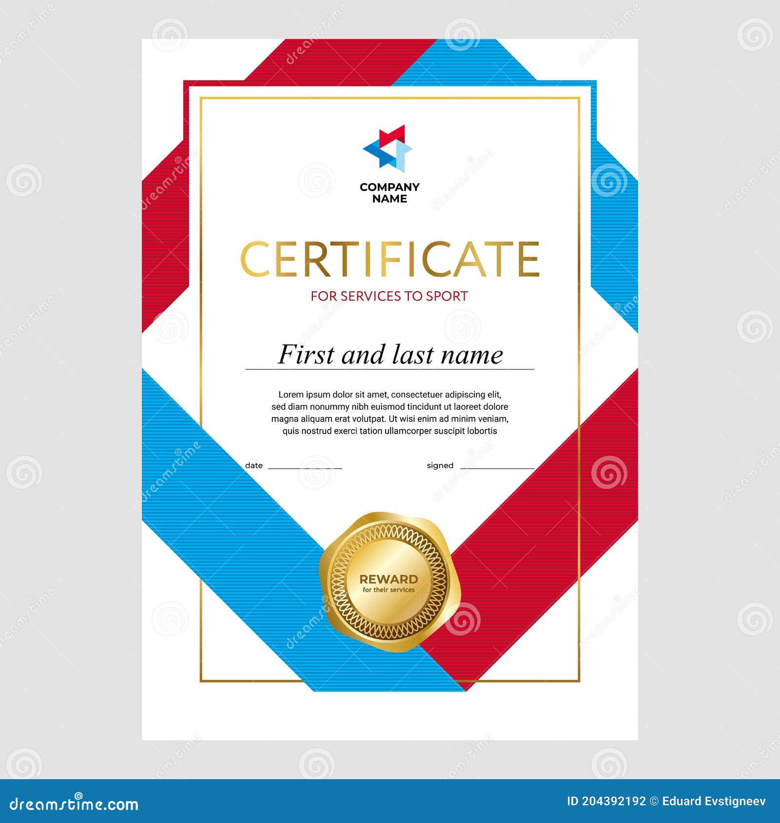 Design of Certificate, Diploma, Modern Geometric Design Stock Vector ...