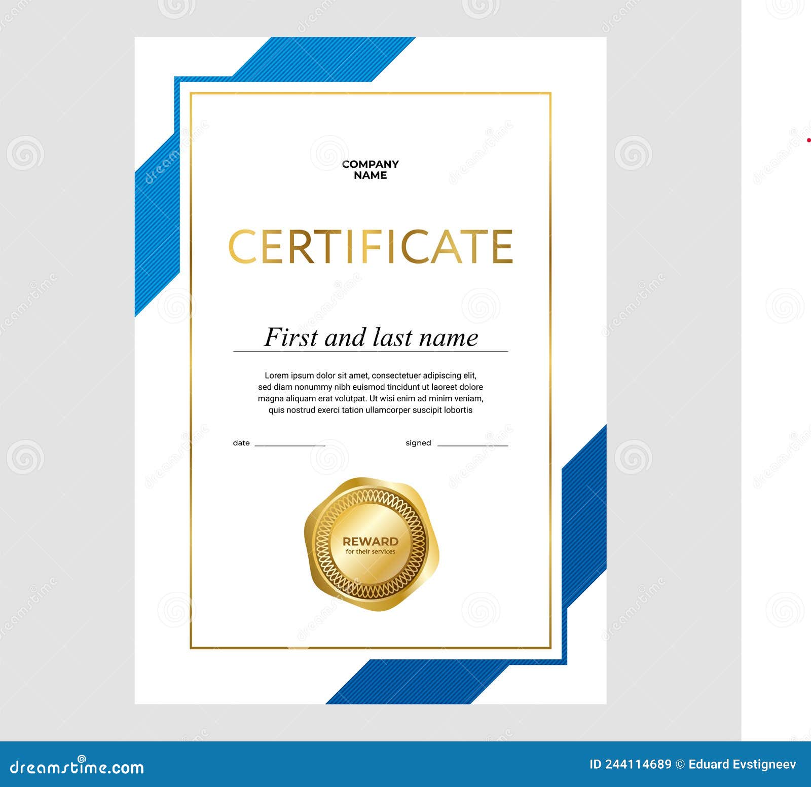 Design of Certificate, Diploma, Modern Geometric Design Stock Vector ...