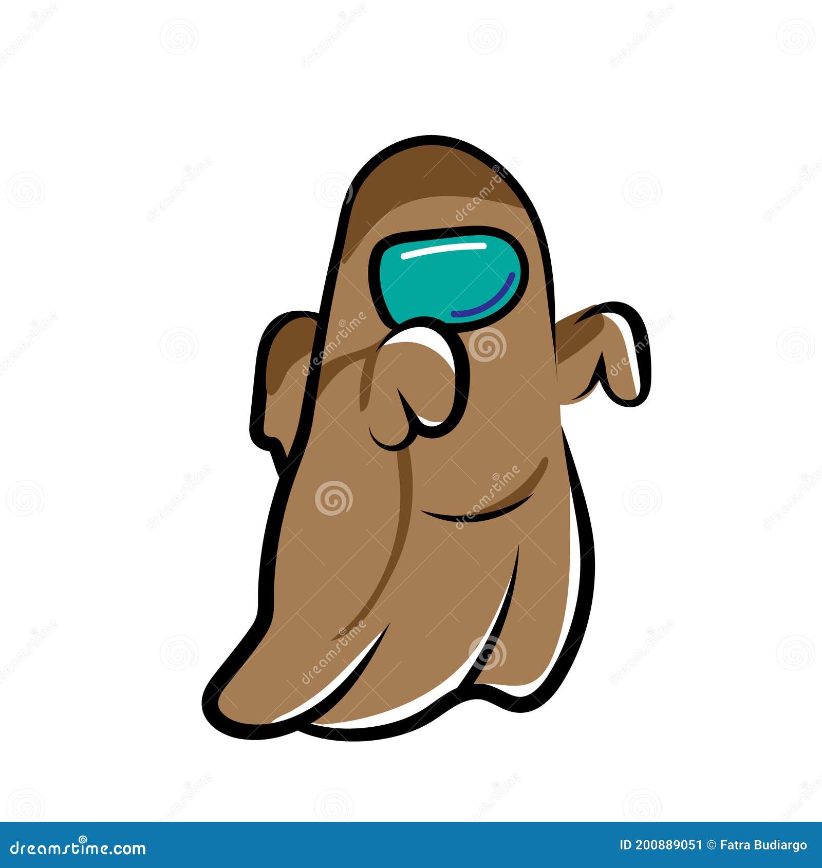 Design Character Game among Us Trending Ghost Brown Stock Vector ...