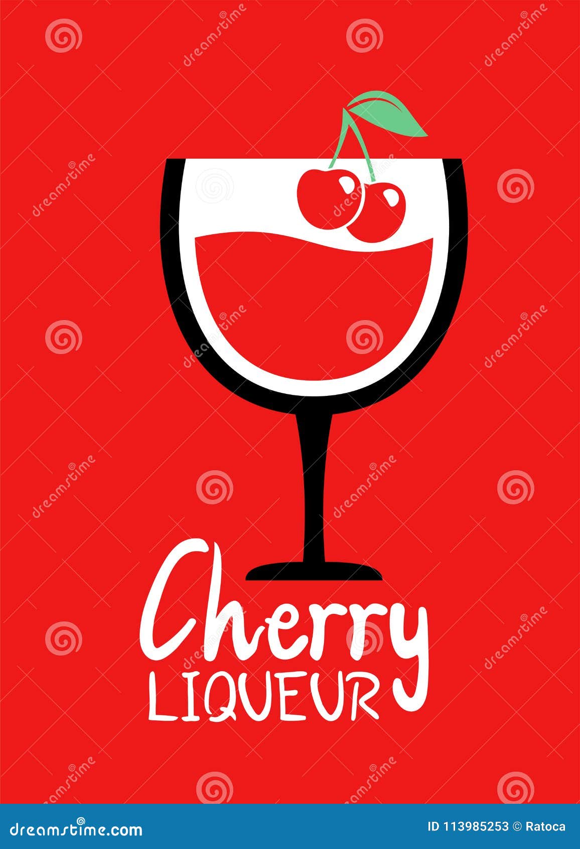 Cherry Liqueur Alcohol Icon Doodle Illustration | CartoonDealer.com ...