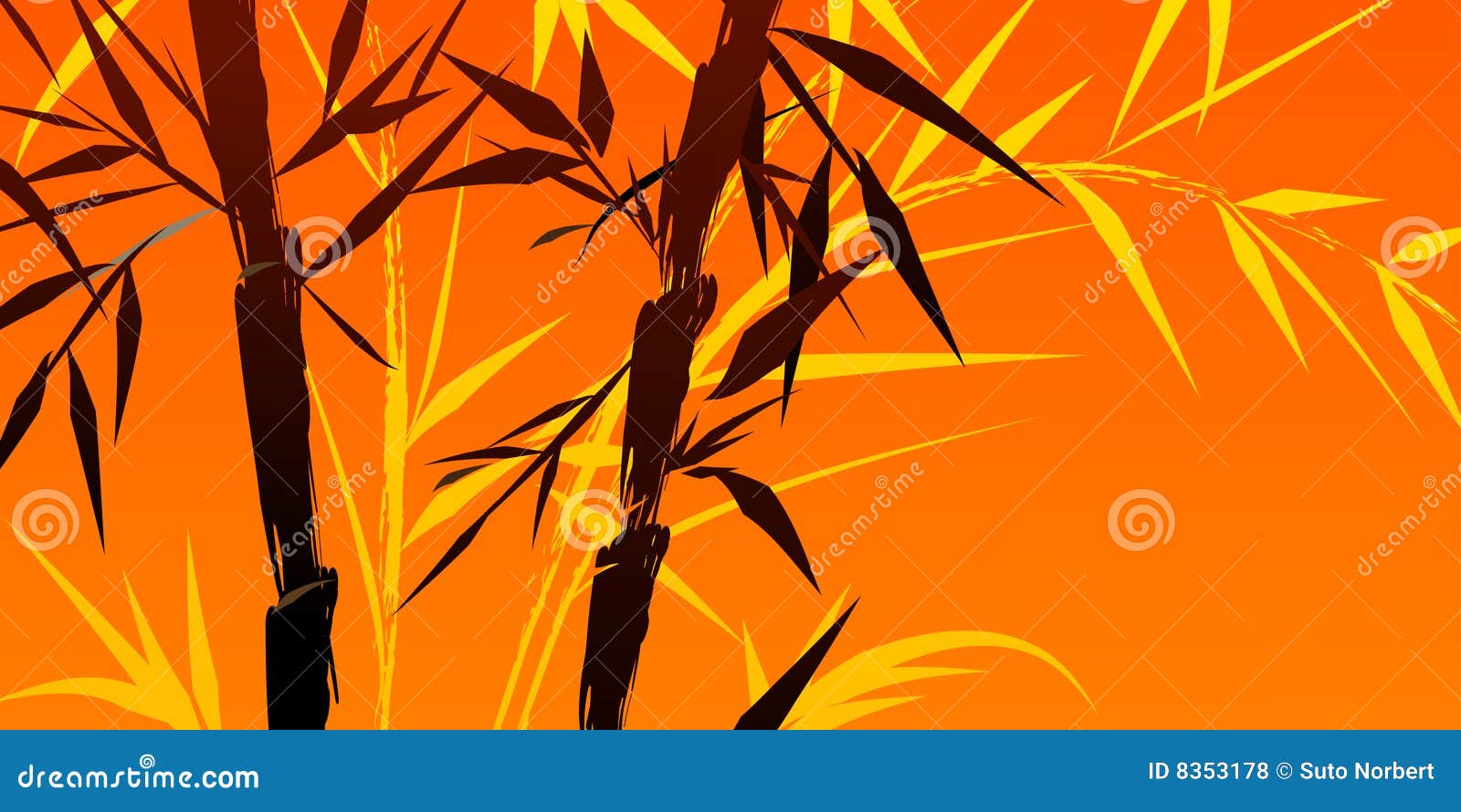Design of Chinese Bamboo Trees Stock Illustration - Illustration of ...
