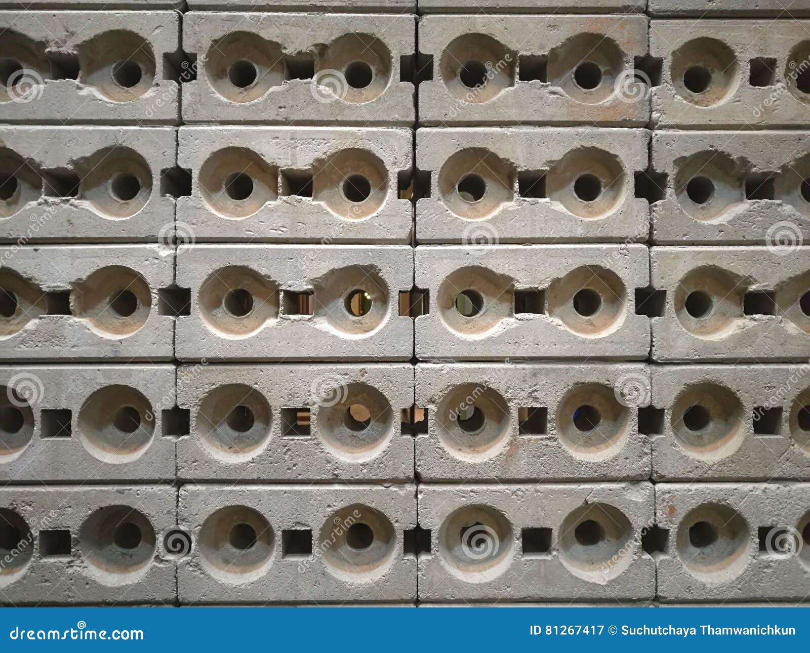 Design Circle Hole Concrete Block Wall Background Stock Image - Image ...
