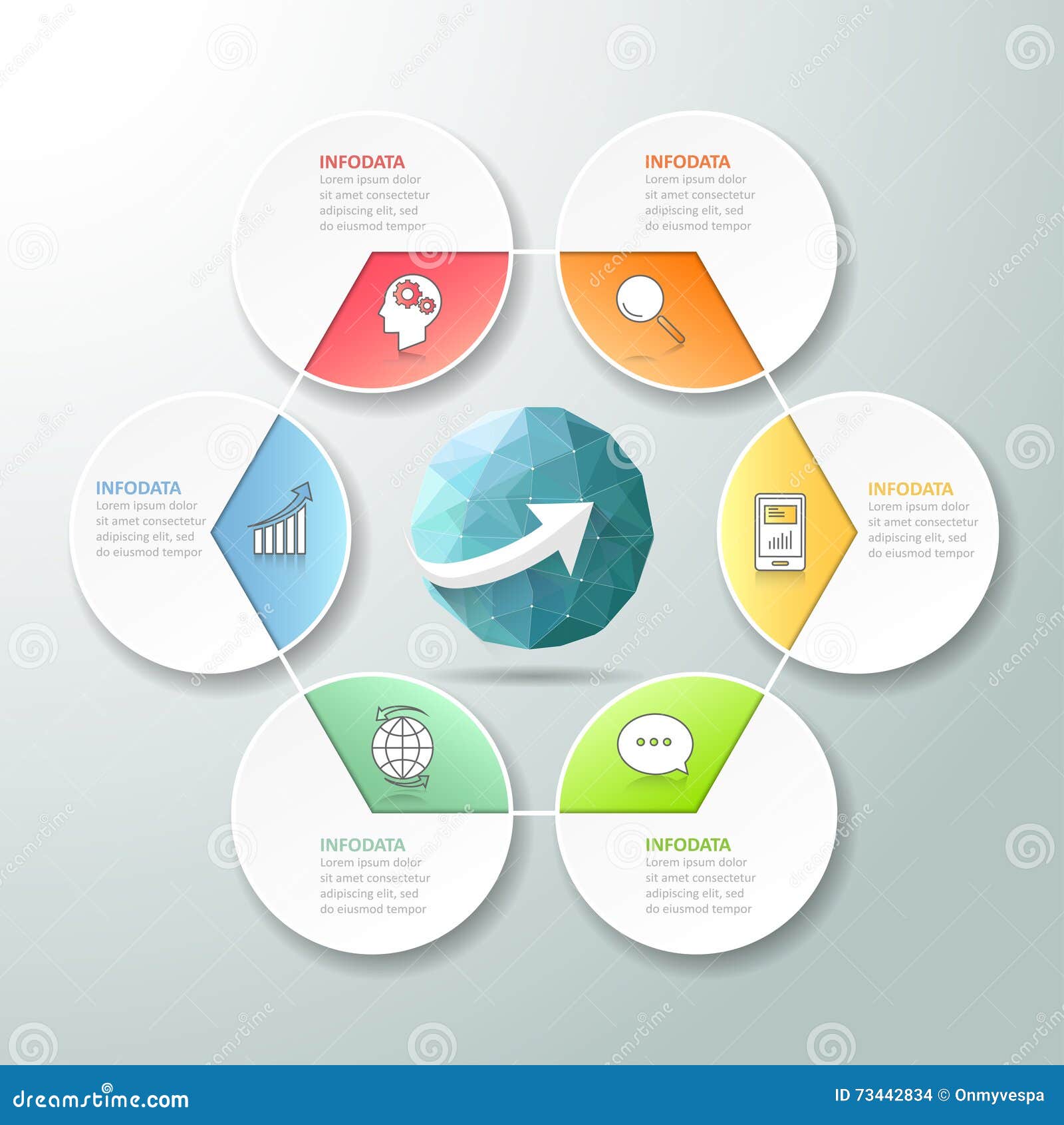 Design Circle Infographic 6 Options, Business Concept Infographic Stock ... Design Circle Infographic 6 Options, Business Concept Infographic Stock ...